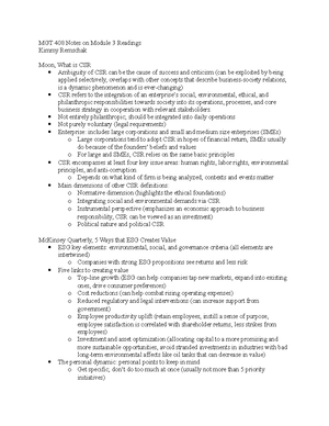 MGT 408 Module 5 Reading Notes - Moon, Standards for CSR pp. 163-169 ...
