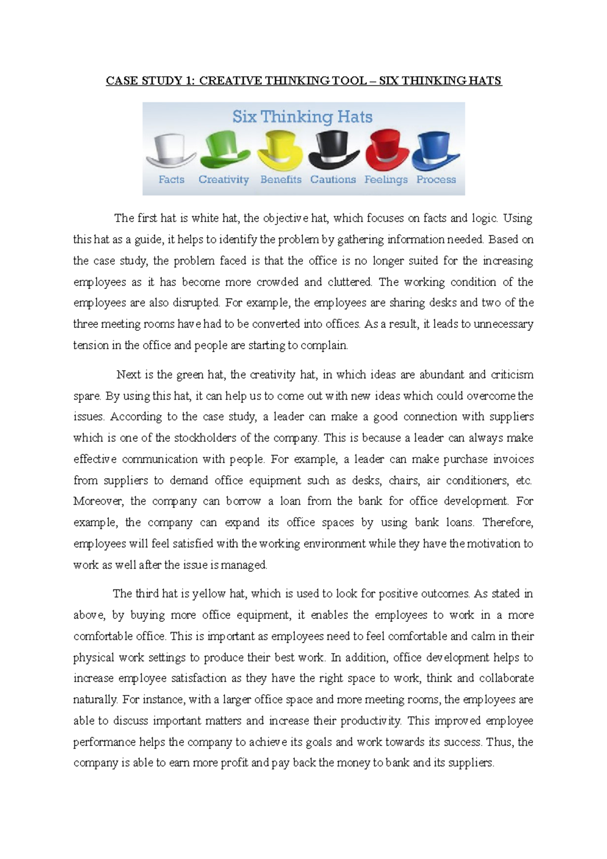 CASE Study 1 - Creative Thinking Tools Answer - CASE STUDY 1: CREATIVE ...