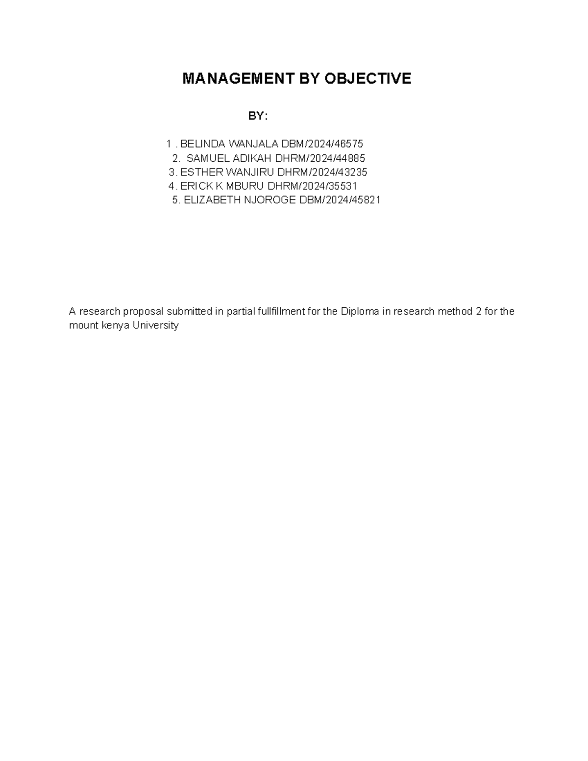 Management BY Objective - MANAGEMENT BY OBJECTIVE BY: ####### 1 ...