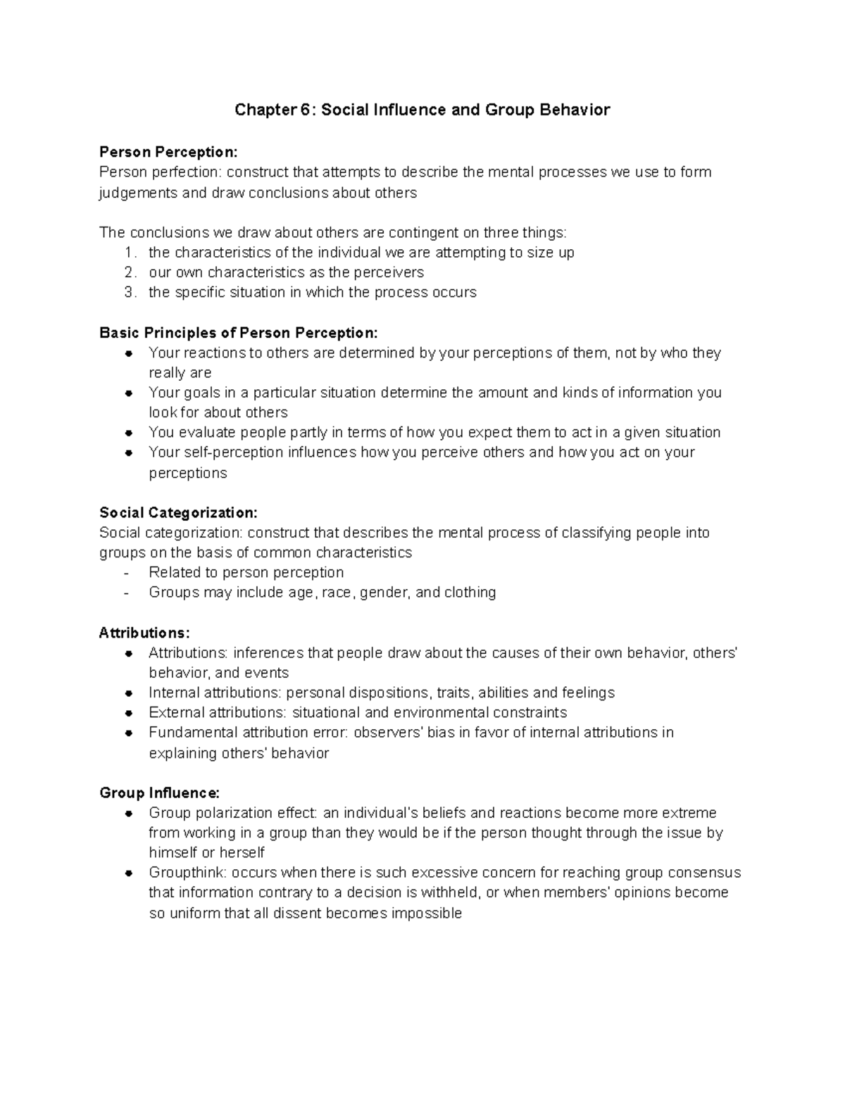 Chapter 6: Social Influence and Group Behavior (notes) - Chapter 6 ...