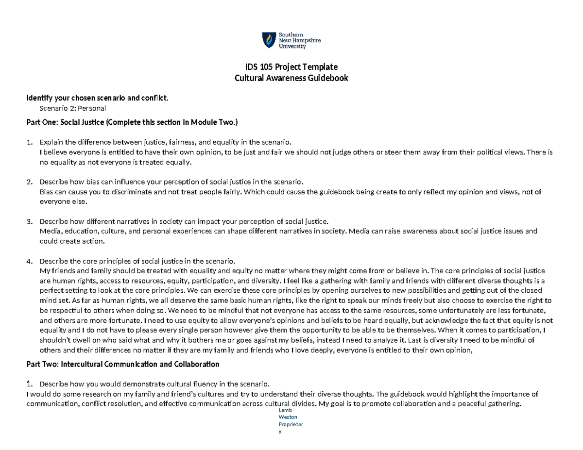 IDS 105 Project Template-4 - Lamb Weston Proprietar y IDS 105 Project ...