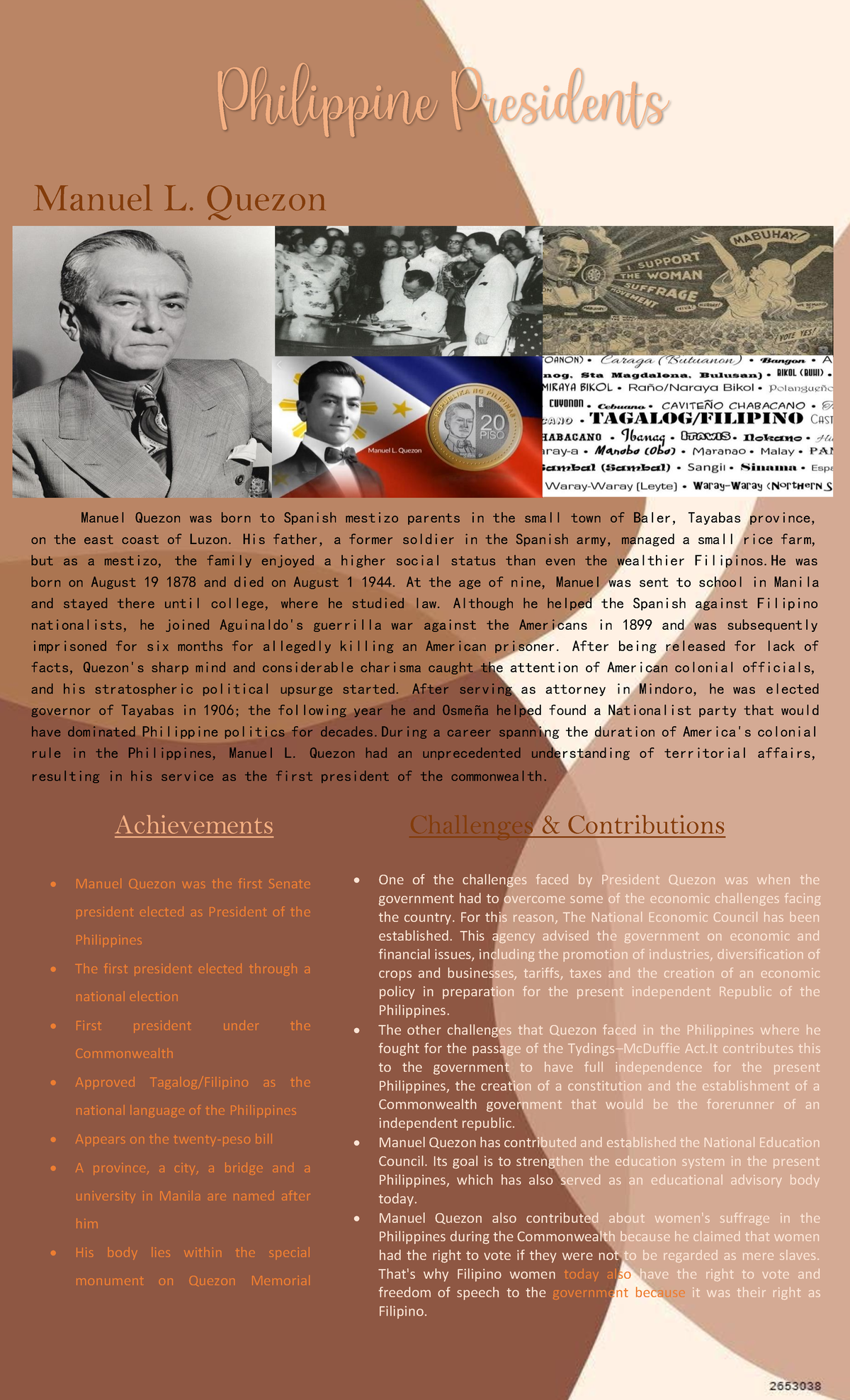 Philippine Presidents - Philippine Presidents Manuel L. Quezon Manuel ...