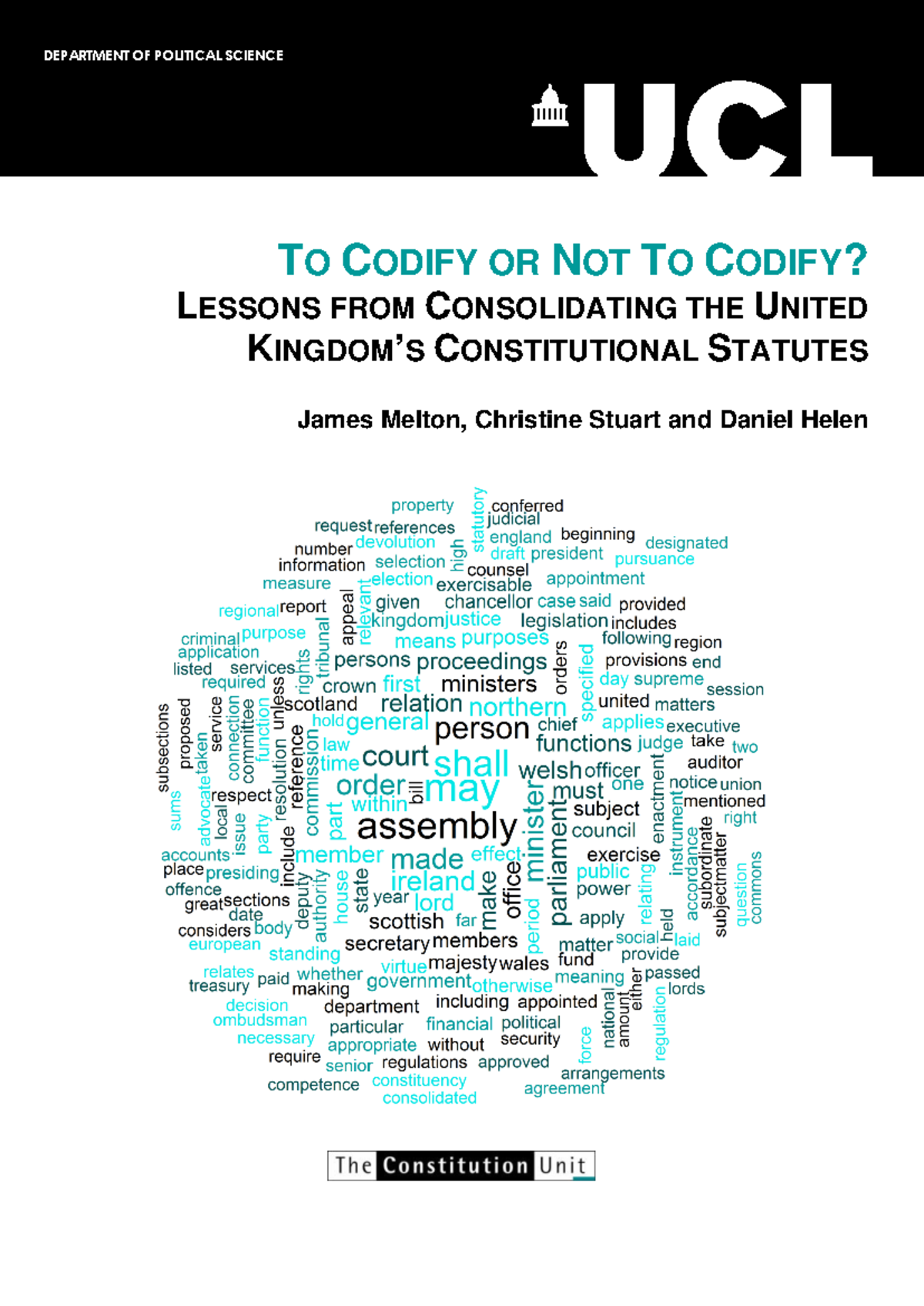162 - Codify Or Not Codify UK Constitution - TO CODIFY OR NOT TO CODIFY ... 162 - Codify Or Not Codify UK Constitution - TO CODIFY OR NOT TO CODIFY ...