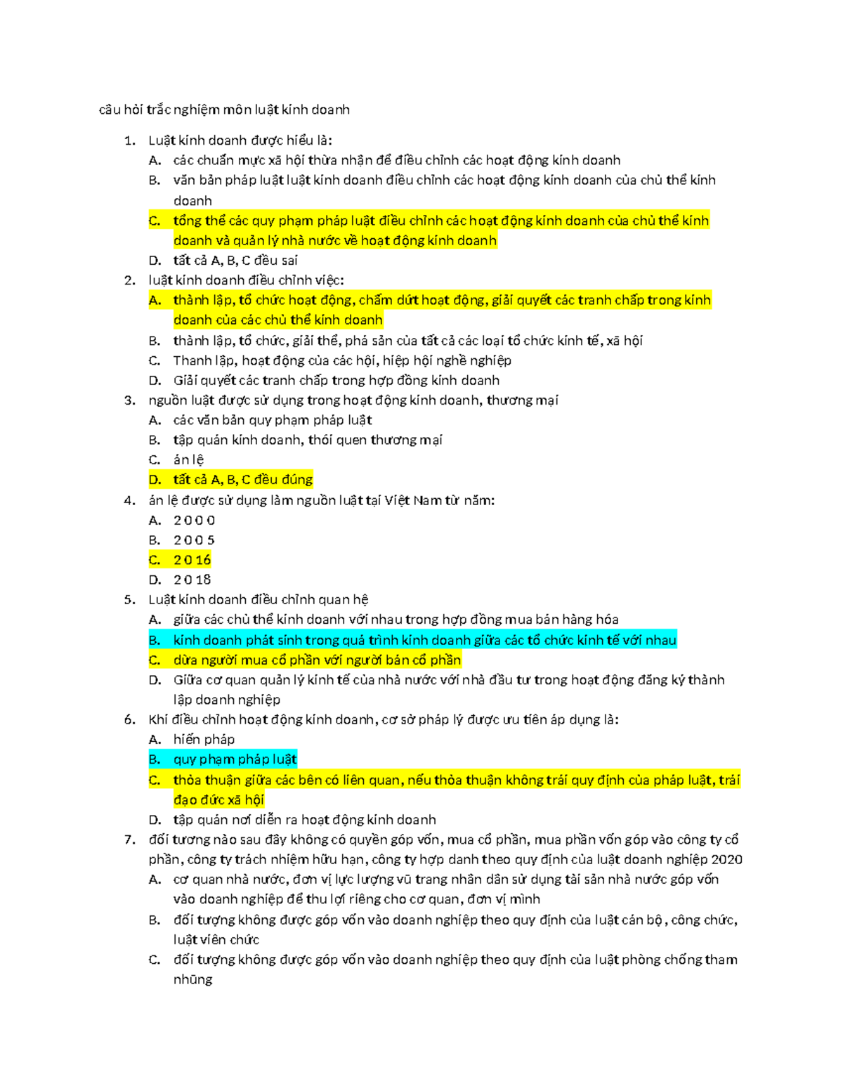 Trắc-nghiệm-LKD - K biết nói gì cả - câu hỏi trắc nghiệm môn luật kinh ...