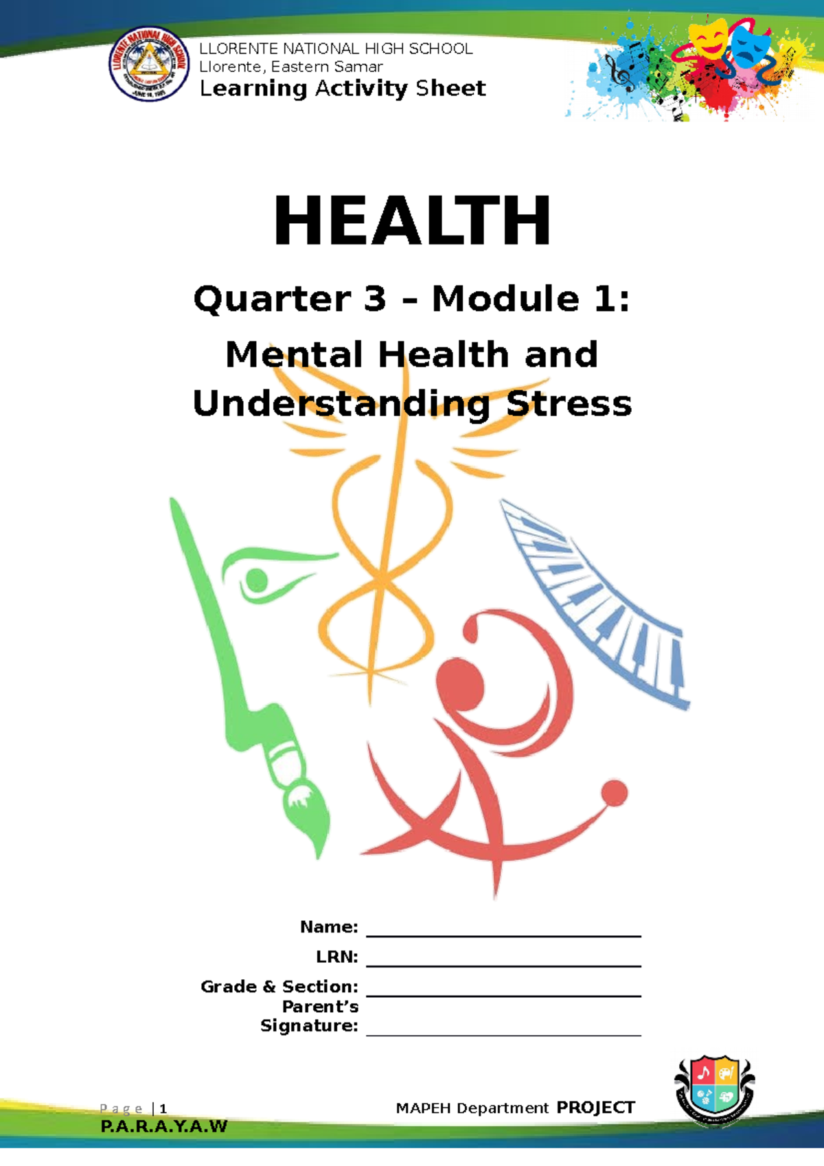 Q3 LAS M1 Health 7 SLM1 - sdfgdsfgdfsgdfsgdfsgdfsgdf - Llorente ...