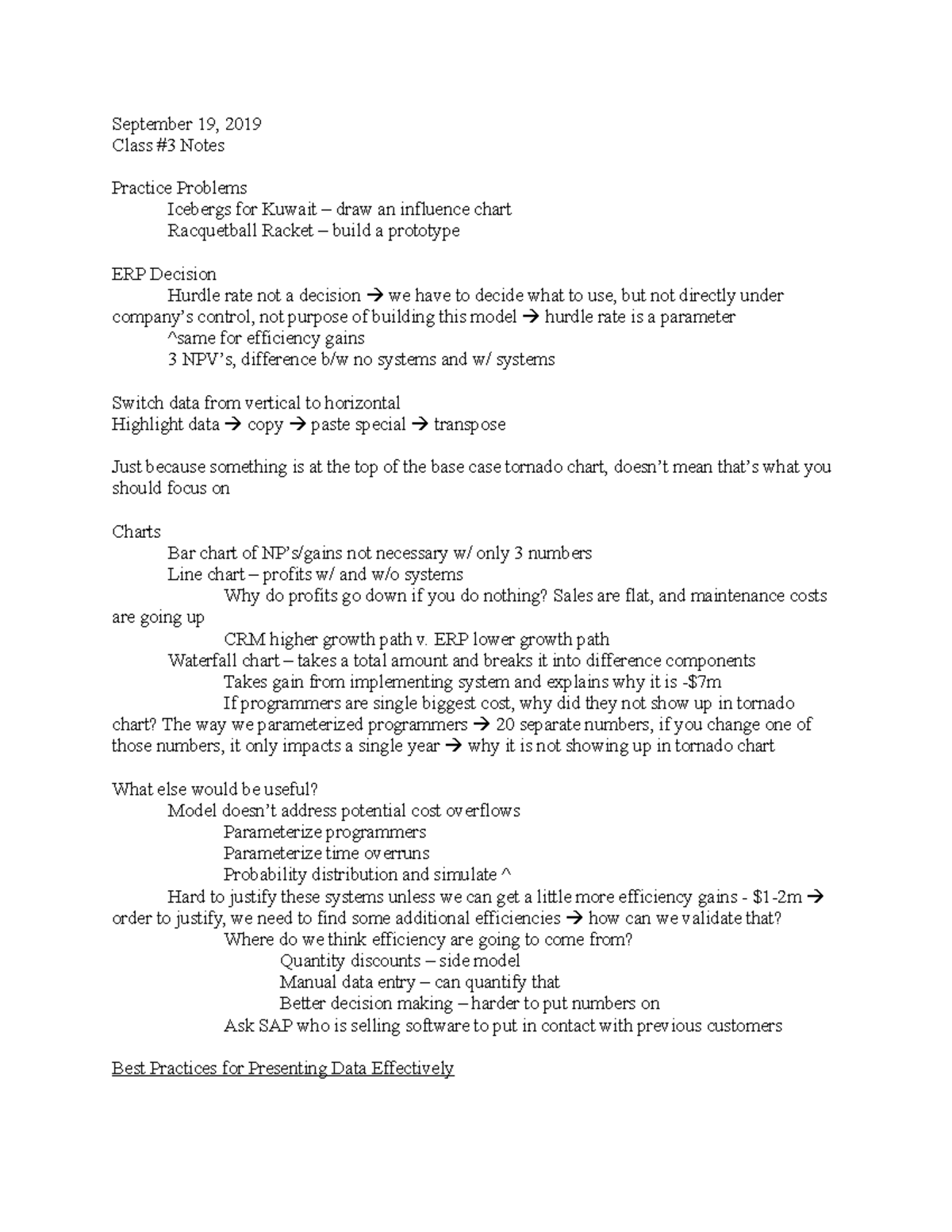 091919 Classnotes Lecture Notes 3 September 19 2019 Class 3 Notes 0281