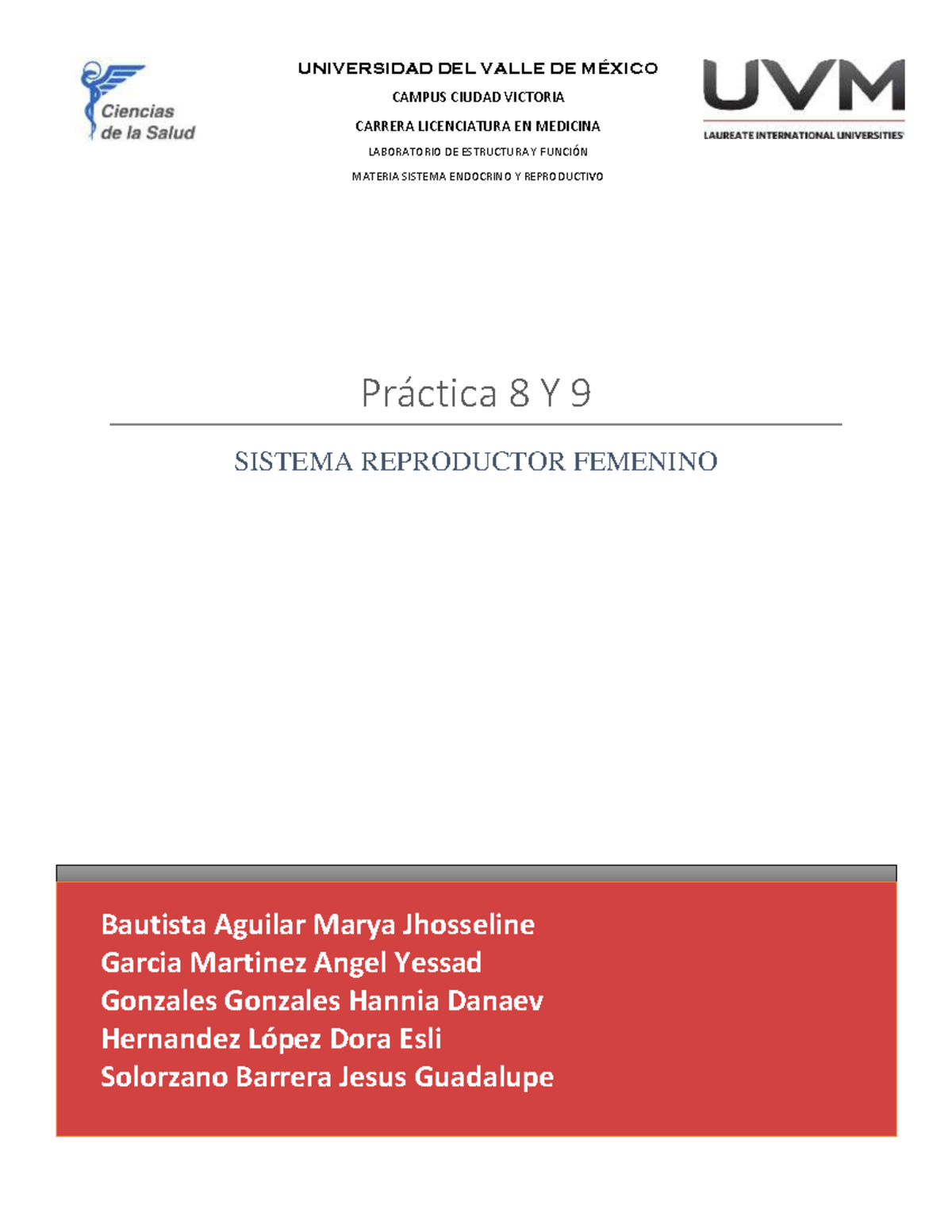 Práctica 8 y 9 Sistema Endocrino y Reproductivo - Pr·ctica 8 Y 9 SISTEMA REPRODUCTOR FEMENINO ...