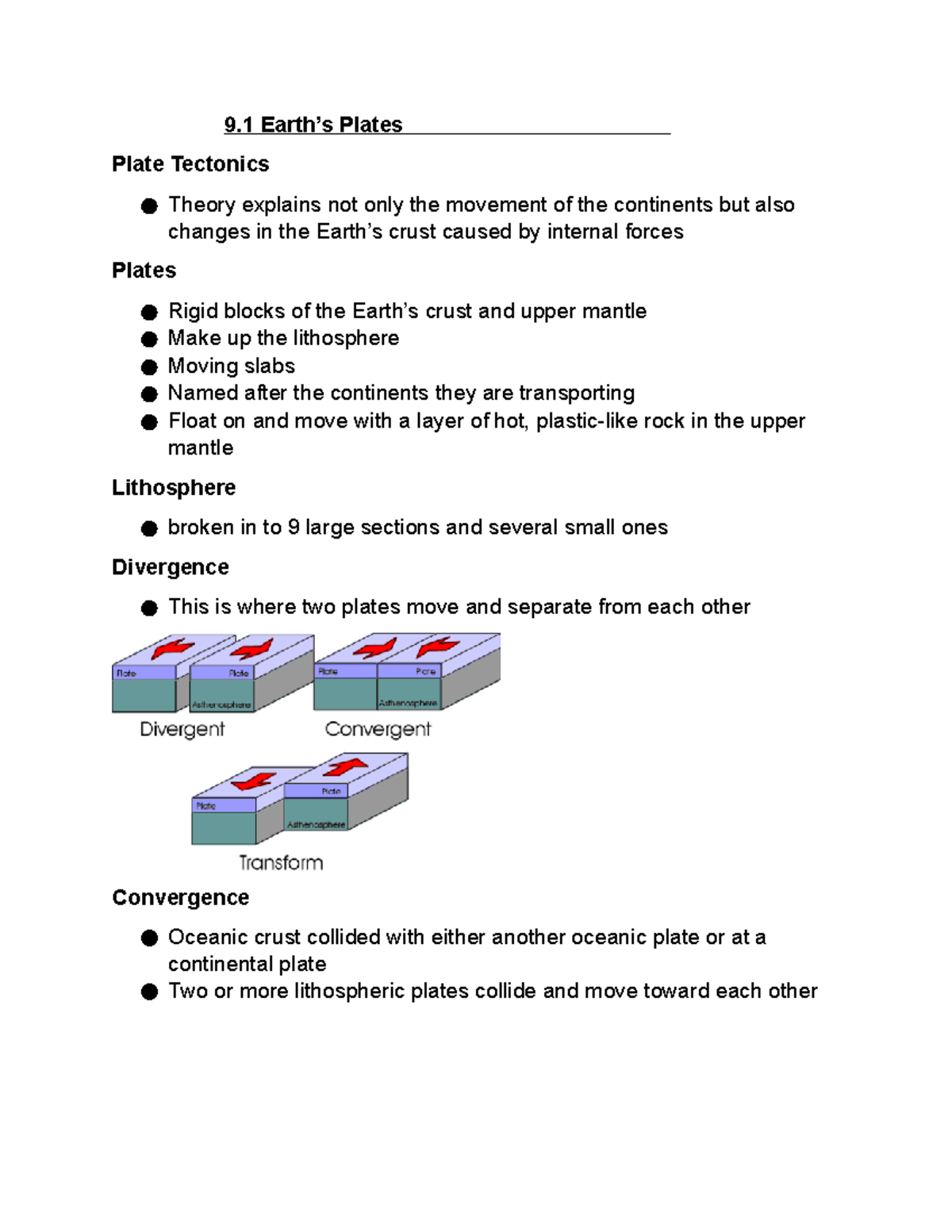 Science Praxis Notes - 9 Earth’s Plates Plate Tectonics Theory explains ...