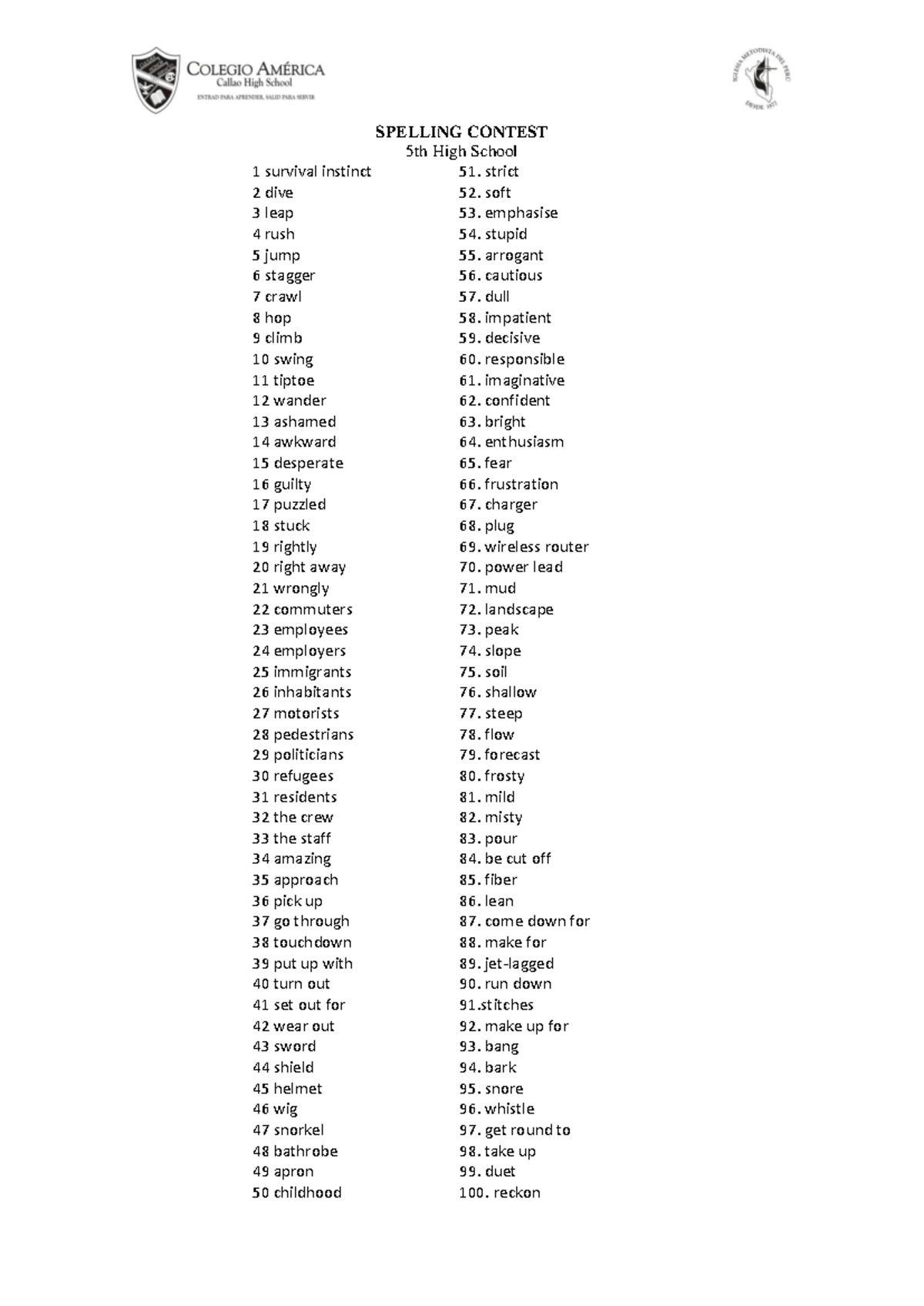 Spelling Contest 5th HS 2024 CA - SPELLING CONTEST 5th High School 1 ...