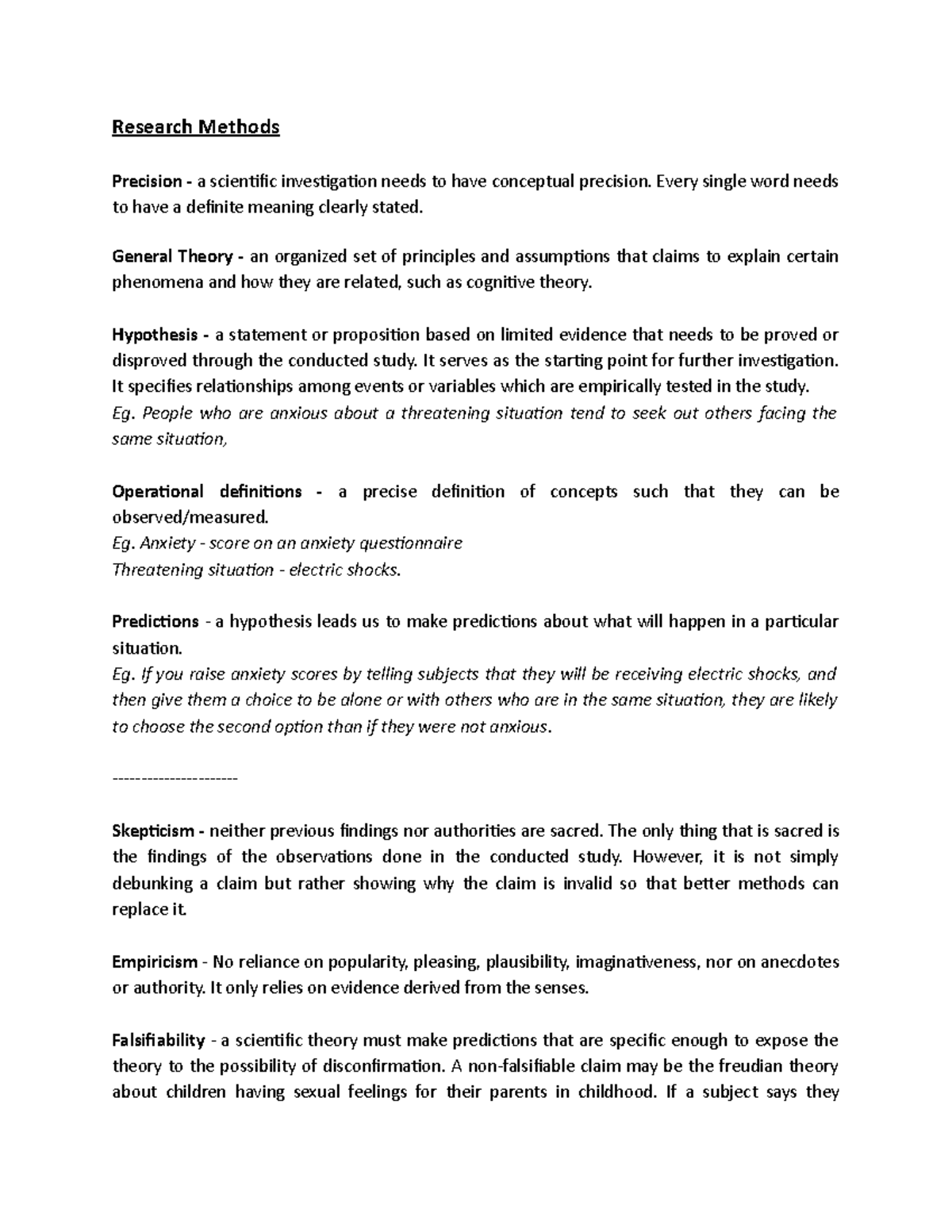 Chapter 2 - Research Methods - Research Methods Precision - a ...