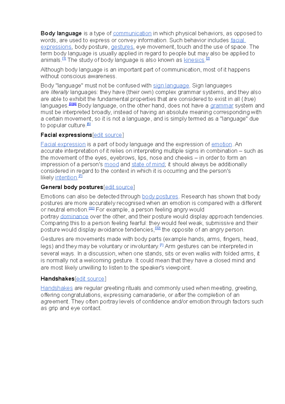 Body language - Handouts - Body language is a type of communication in ...