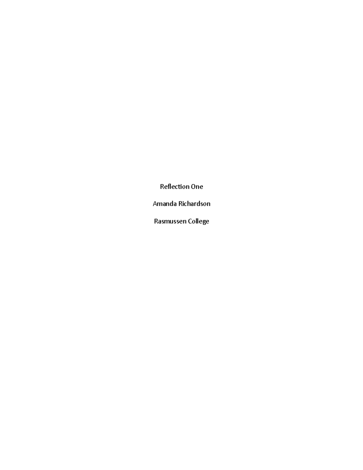 Fundamentals Module one Reflection one - Reflection One Amanda ...