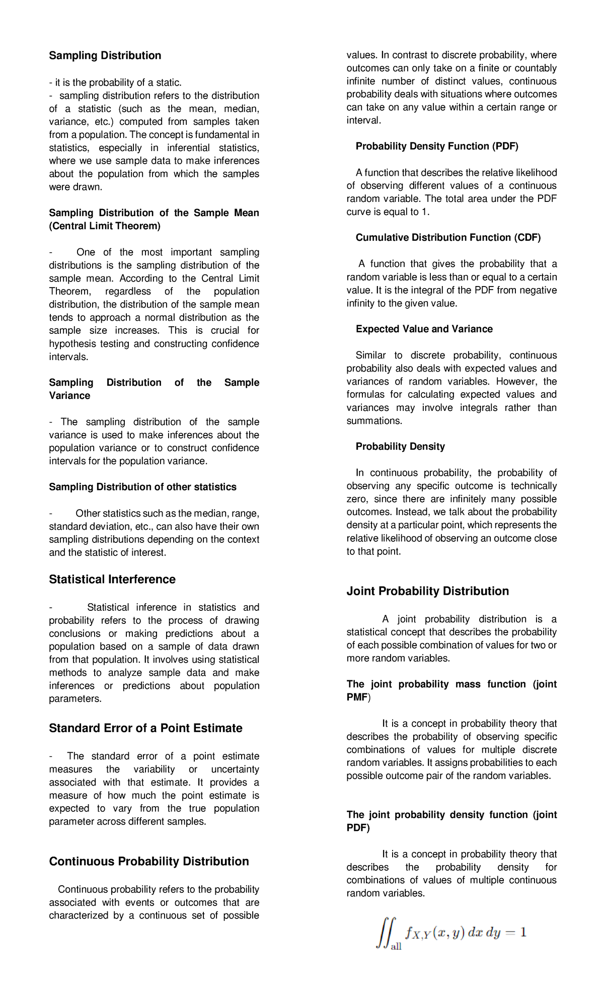 TM 4 Definition rebyowerr - Sampling Distribution it is the probability ...
