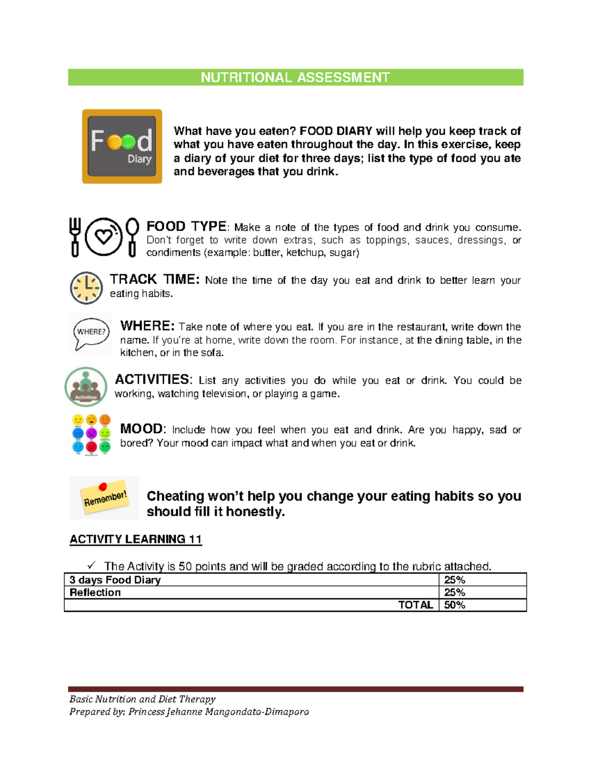 Activity-11 - Study Smart - Basic Nutrition and Diet Therapy Prepared ...