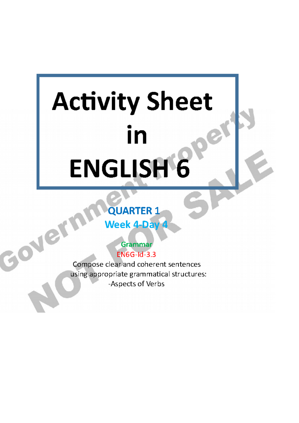 Tenses%20with%20Answer%20Key - Activity Sheet in ENGLISH 6 QUARTER 1 ...