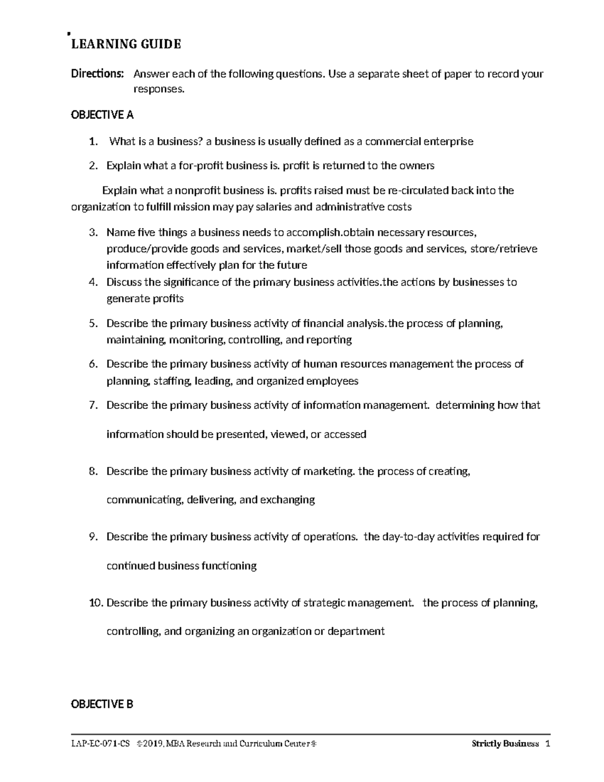 Copy of 3.01 Learning Guide - LEARNING GUIDE Directions: Answer each of ...