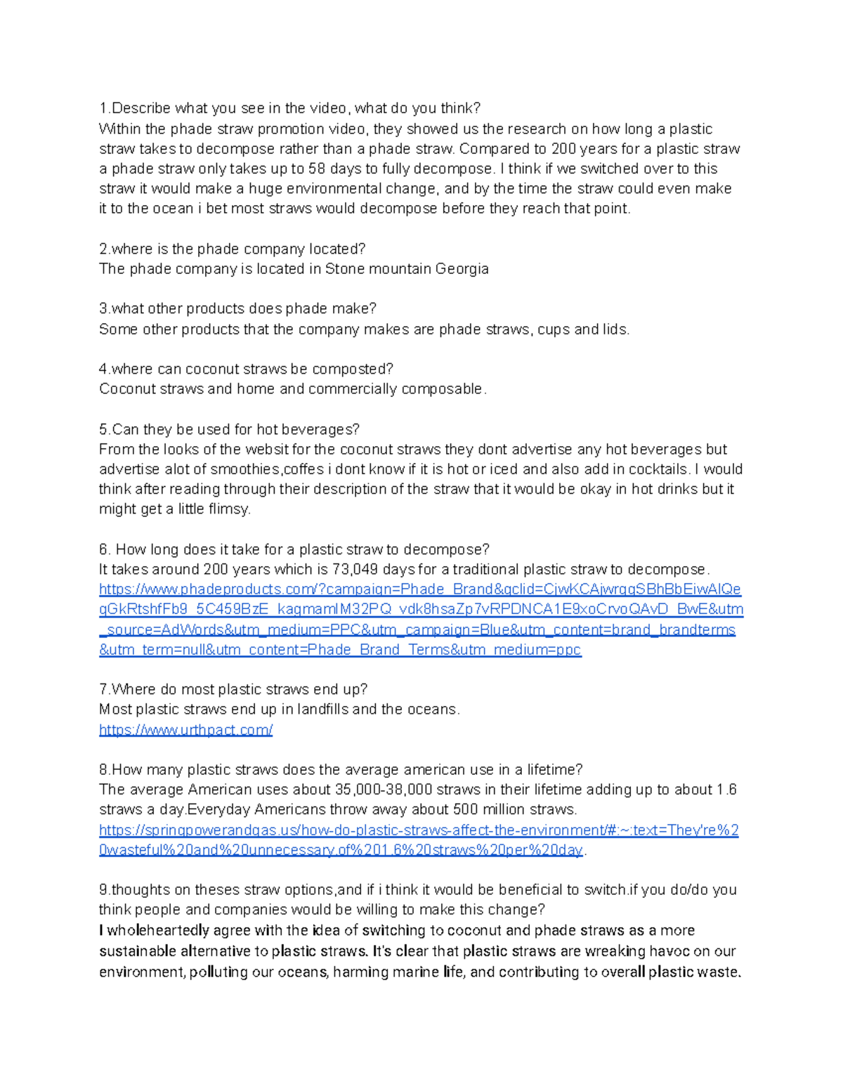 Straw review 2 - lab overview - 1 what you see in the video, what do ...