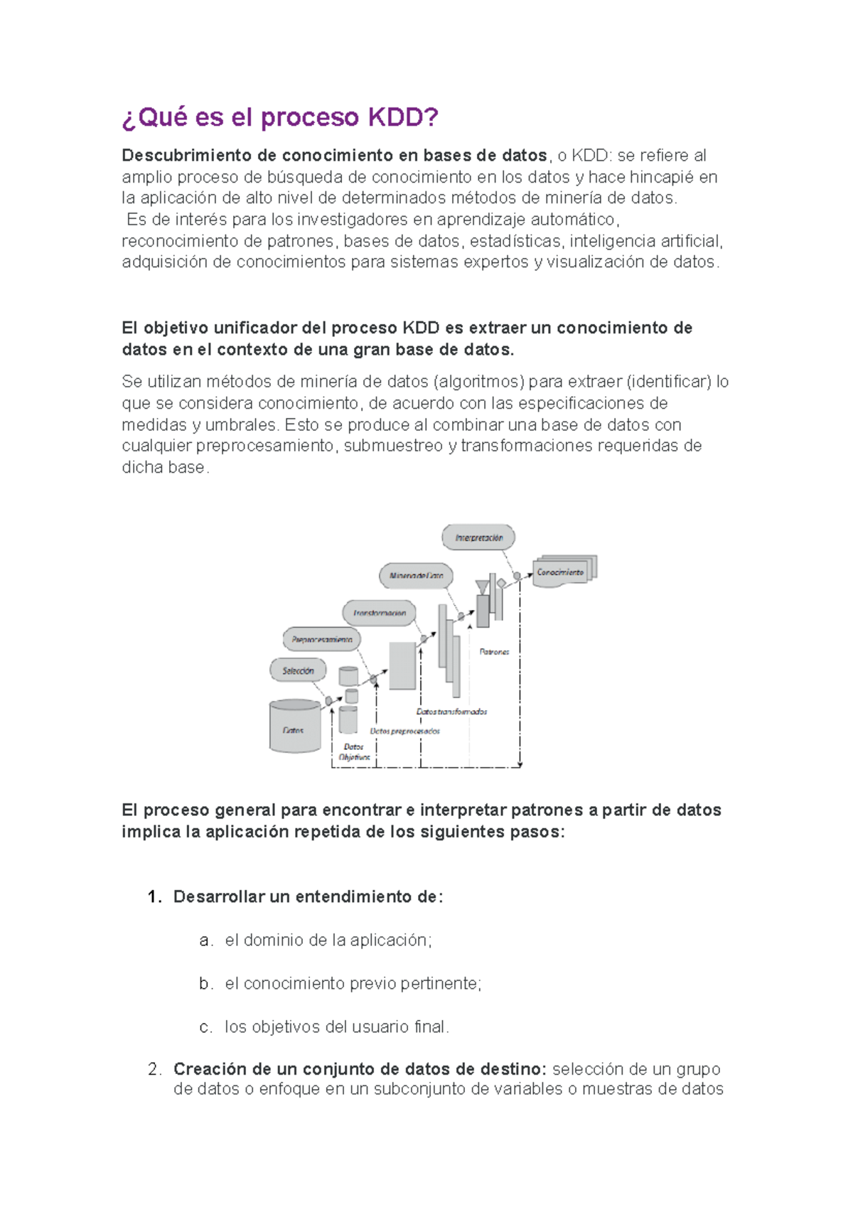 M2 - Resumen M2 - ¿Qué es el proceso KDD? Descubrimiento de ...