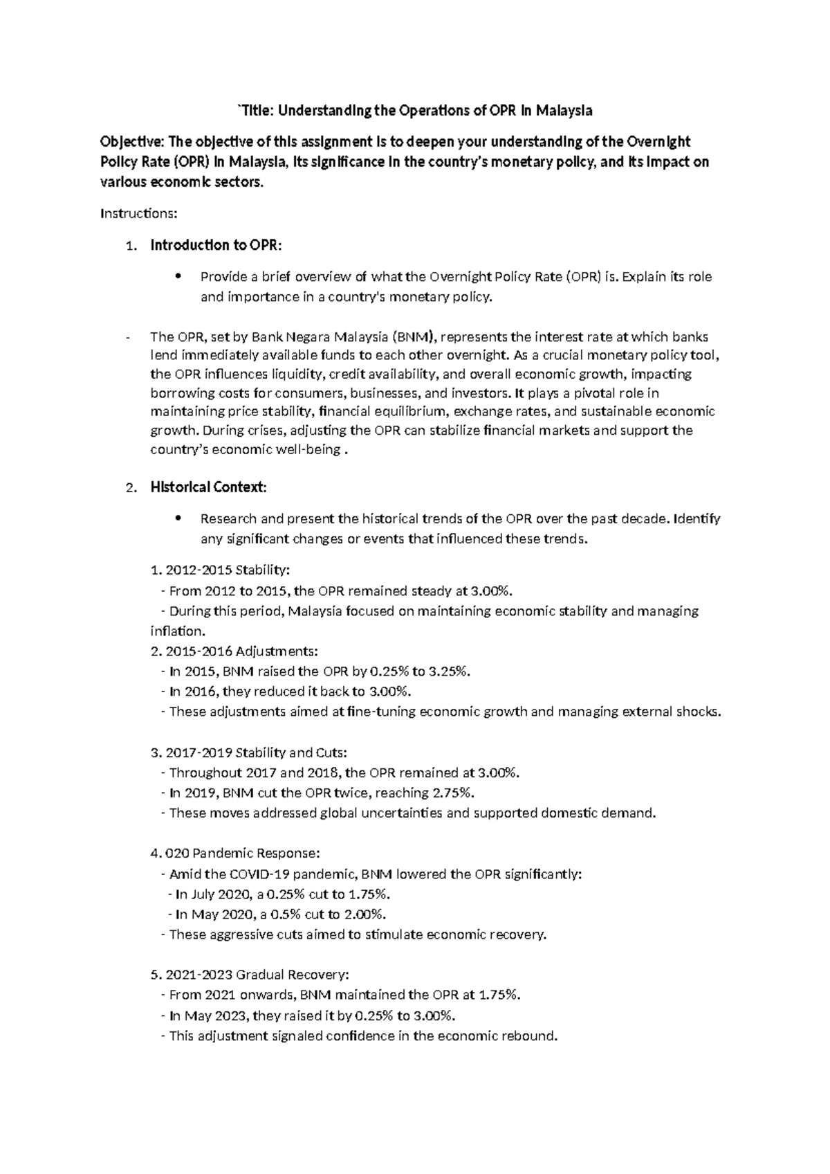 Understanding the Operations of OPR in Malaysia - `Title: Understanding ...