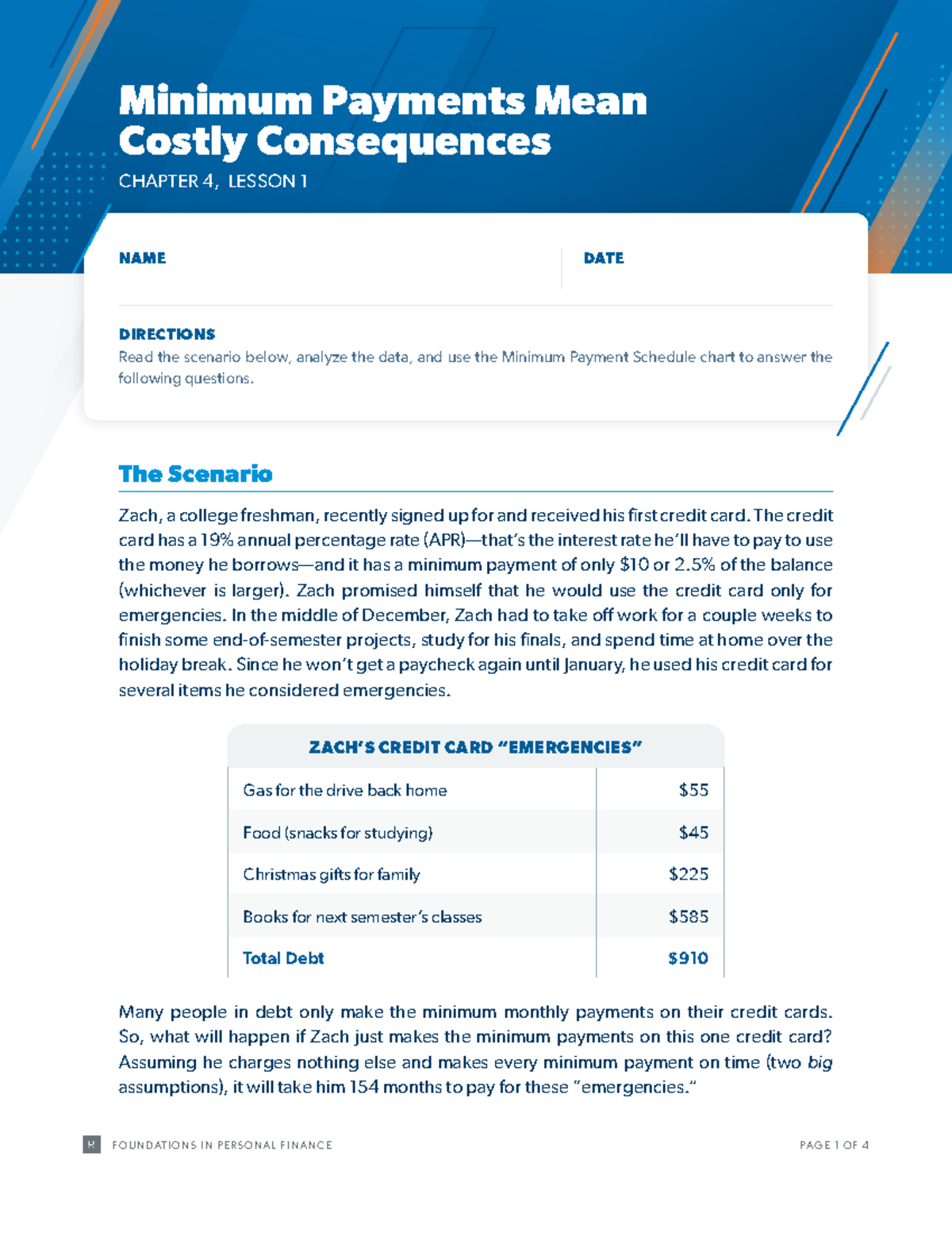 Act ch04 l01 english - help - Minimum Payments Mean Costly Consequences ...