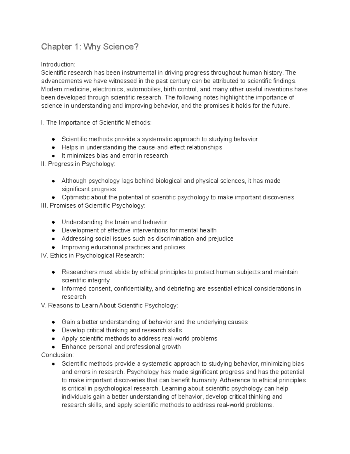Week 1 Psych 1001 - Chapter 1: Why Science? Introduction: Scientific ...