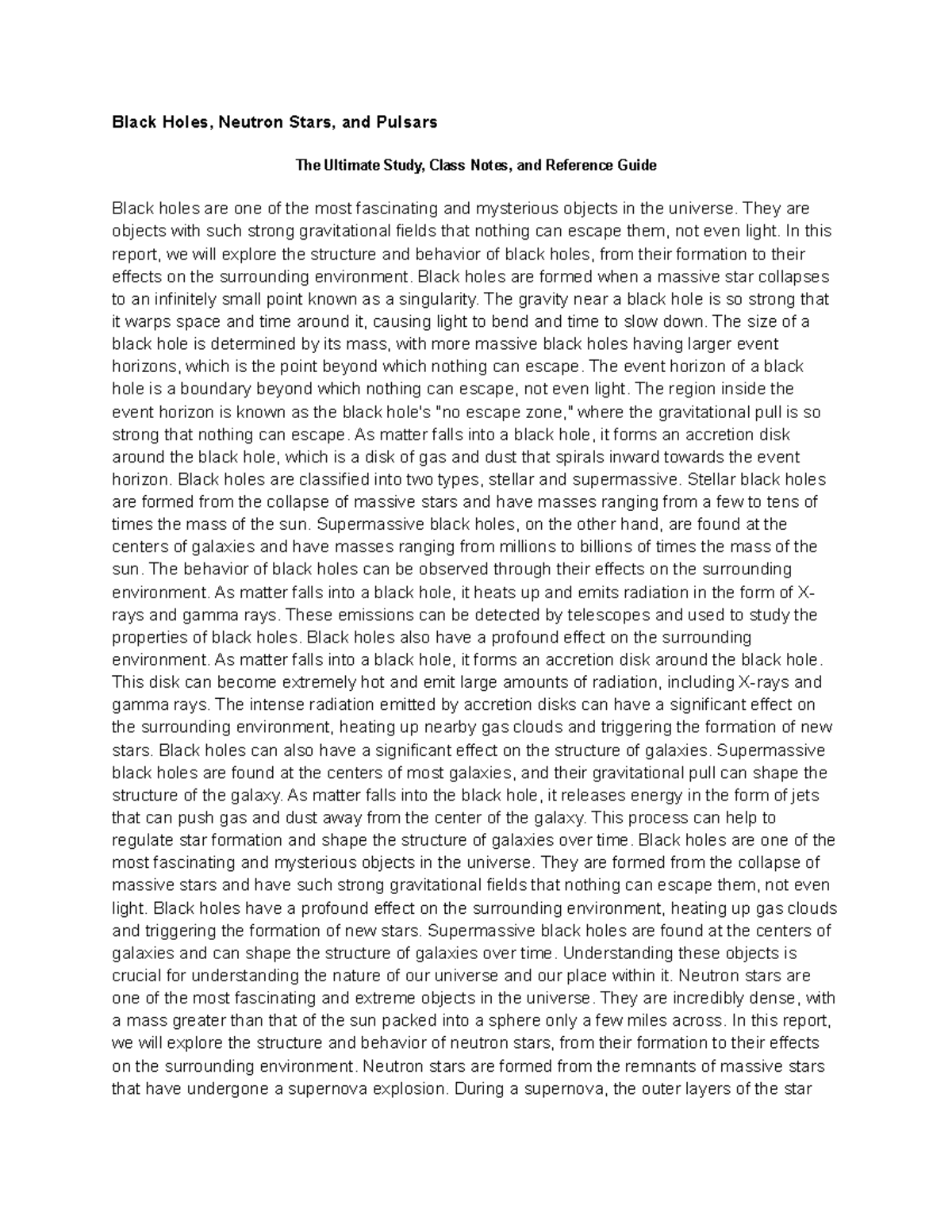 Part 3: Astrophysical Concepts Ultimate Explanation Guide - Black Holes ...