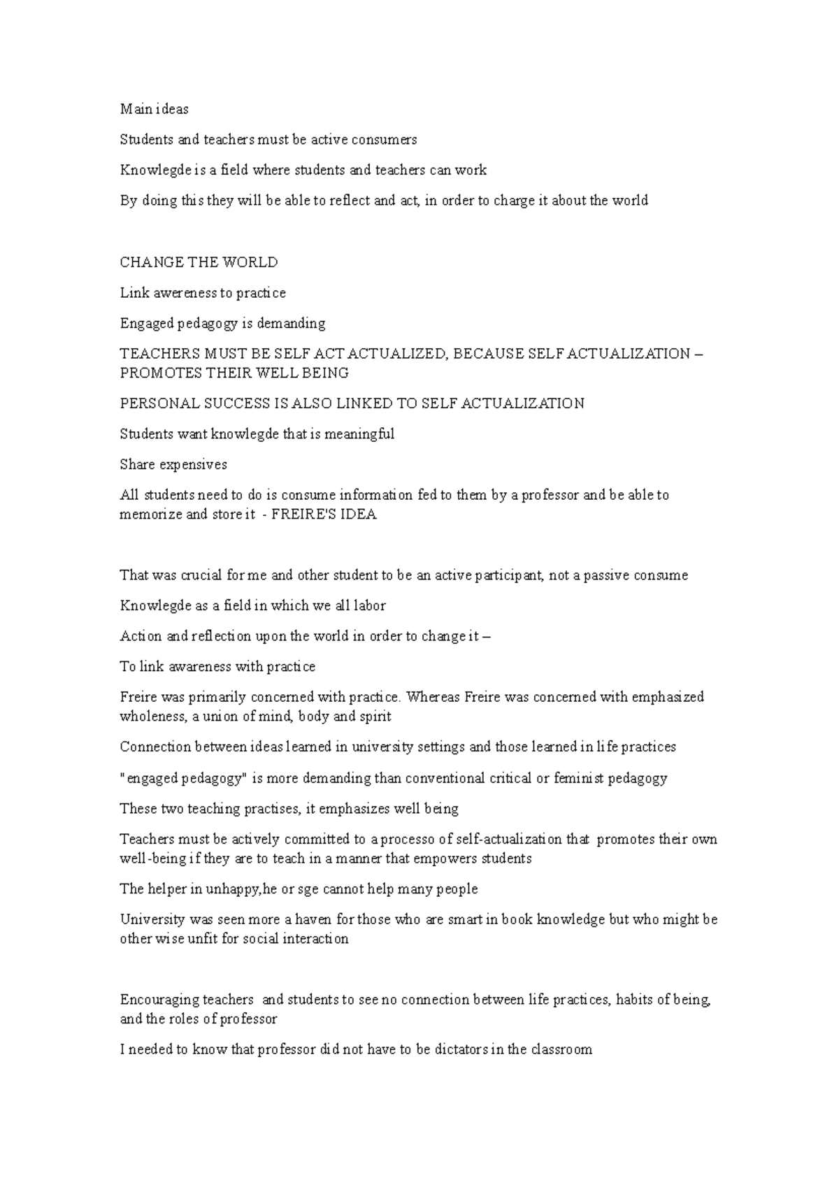 Main Ideas Apontamentos 3 Main Ideas Students And Teachers Must Be