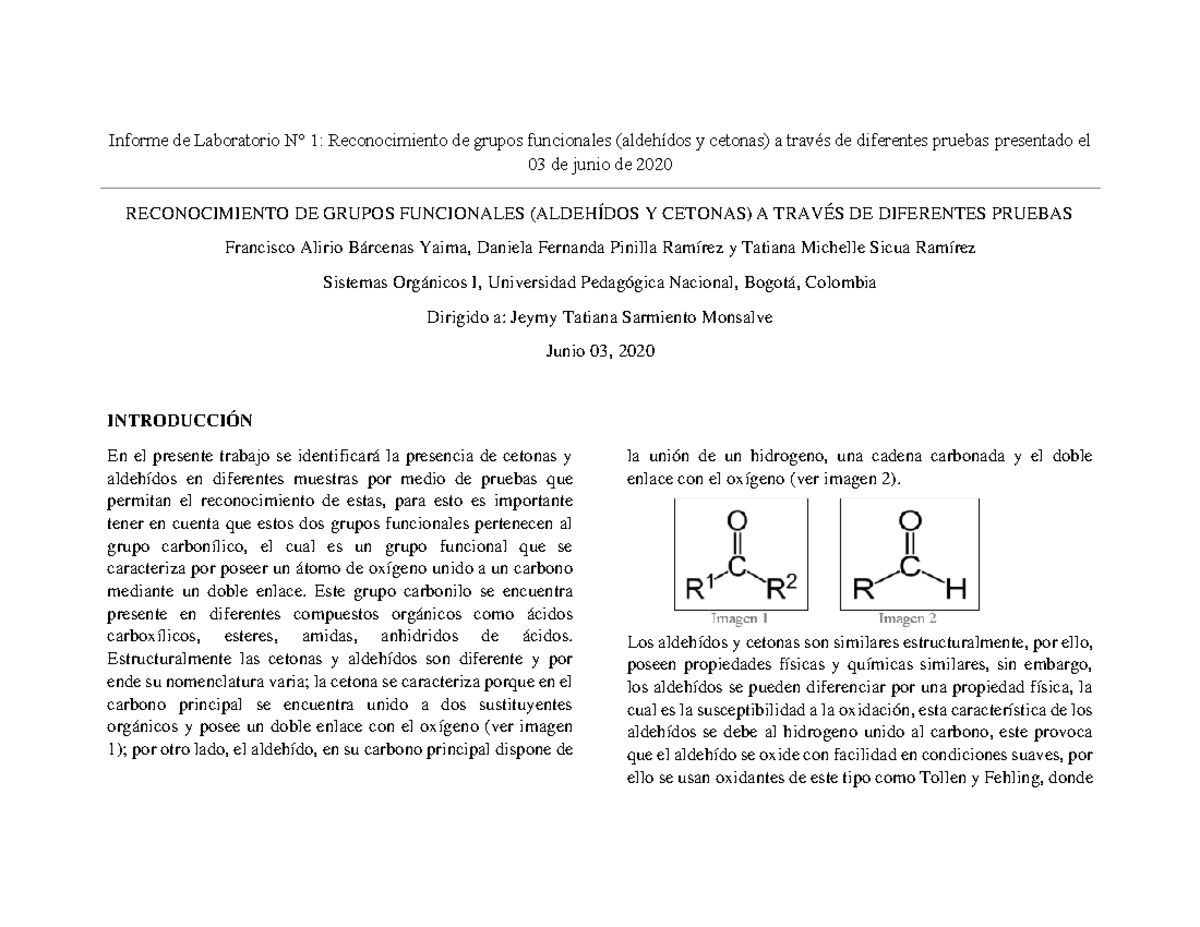 Informe 1 - Warning: TT: undefined function: 32 Informe de Laboratorio N° 1: Reconocimiento de ...