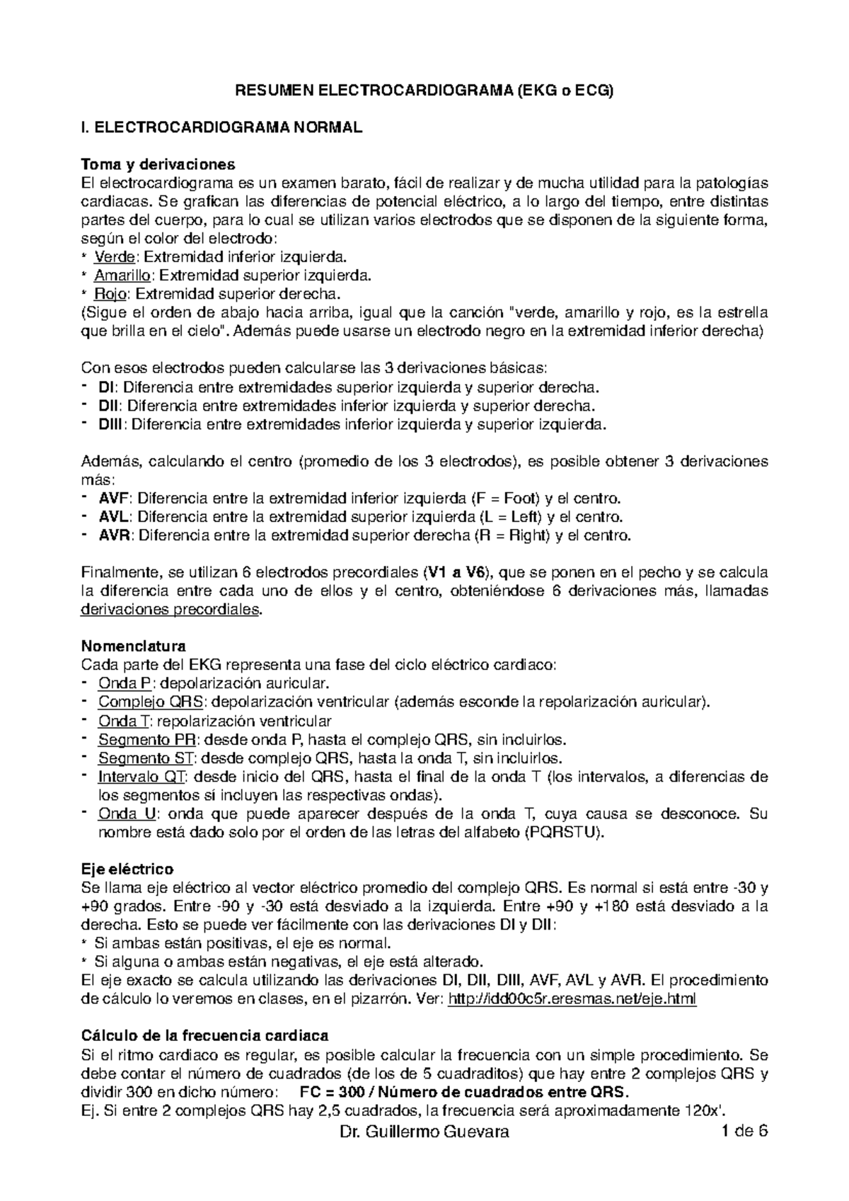 EKG resumen - apuntes de step 1 usmle mehlman step 1 - RESUMEN ...