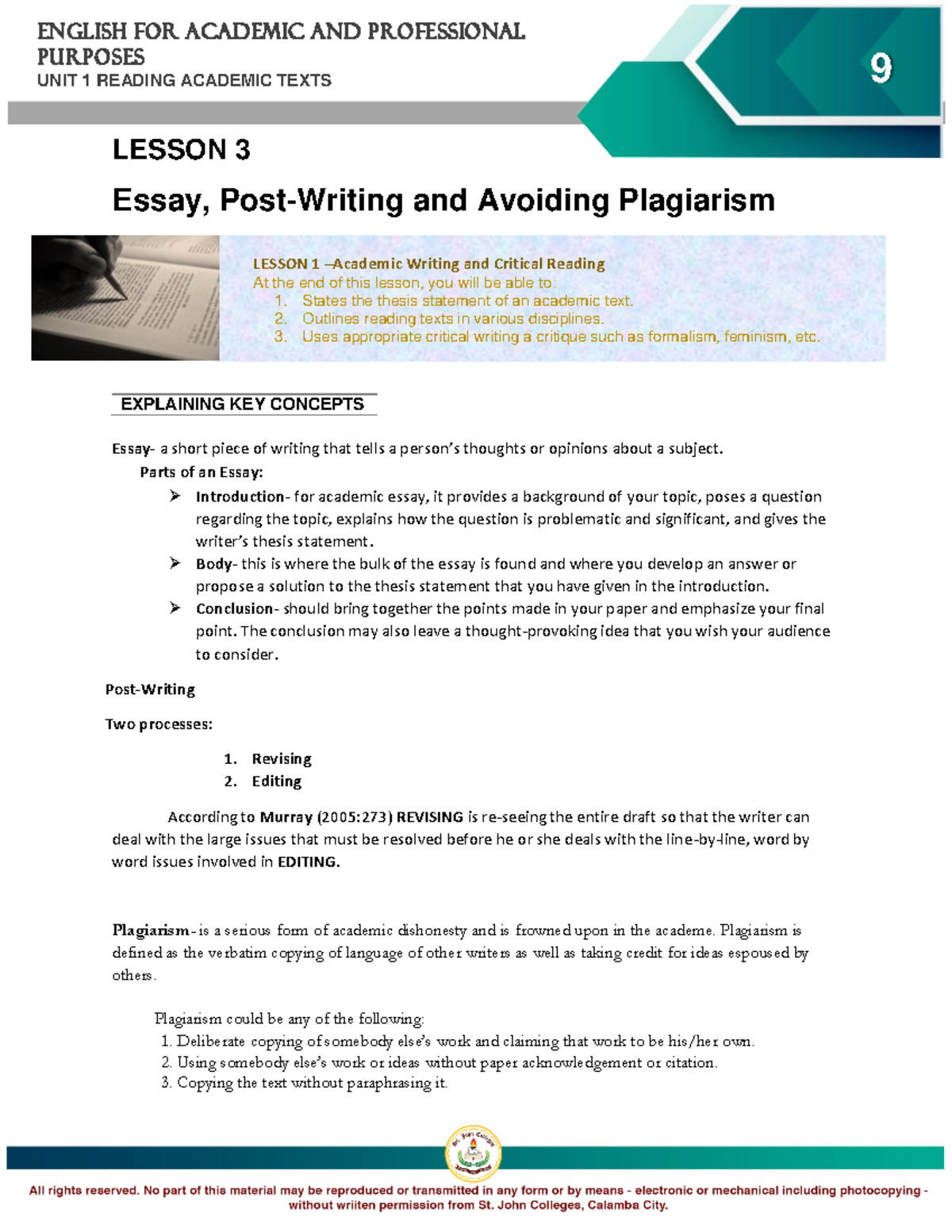 Pdfcoffee - NONE - 9 ENGLISH FOR ACADEMIC AND PROFESSIONAL PURPOSES UNIT 1 READING ACADEMIC ...