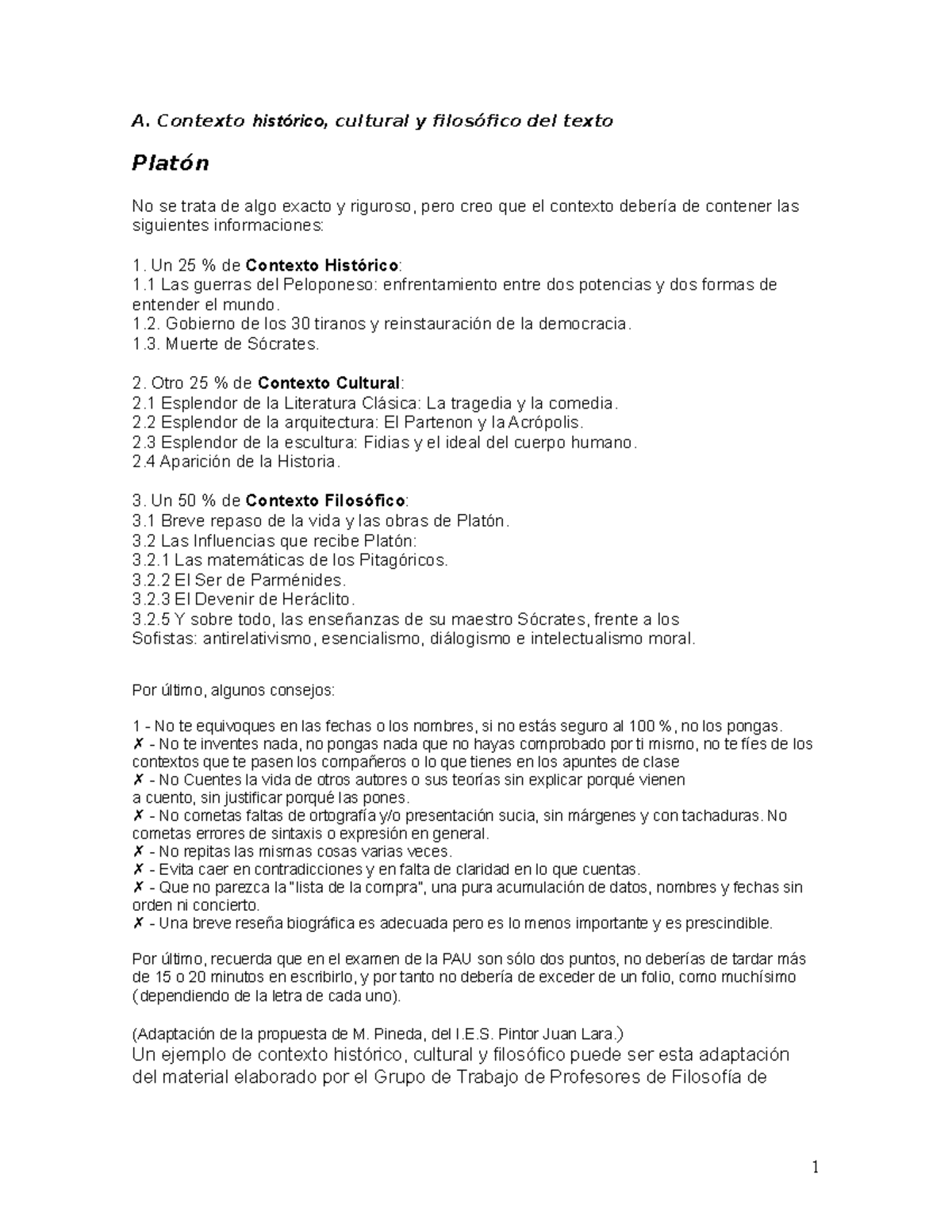 Contexto platn - Jdjdks - A. Contexto histórico, cultural y filosófico ...