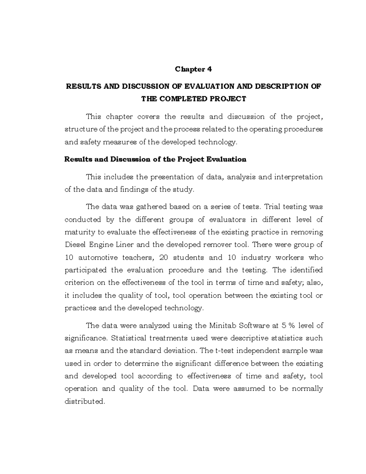 Chapter 4 - Chapter 4 RESULTS AND DISCUSSION OF EVALUATION AND ...