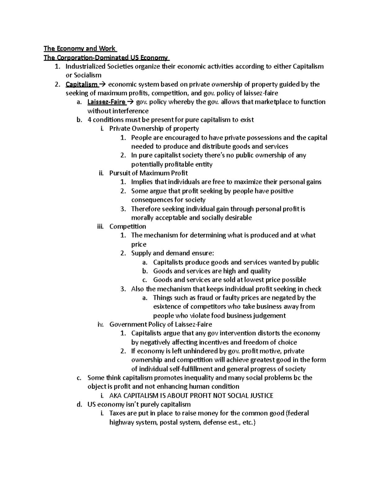 Final Social Problems - The Economy and Work The Corporation-Dominated ...