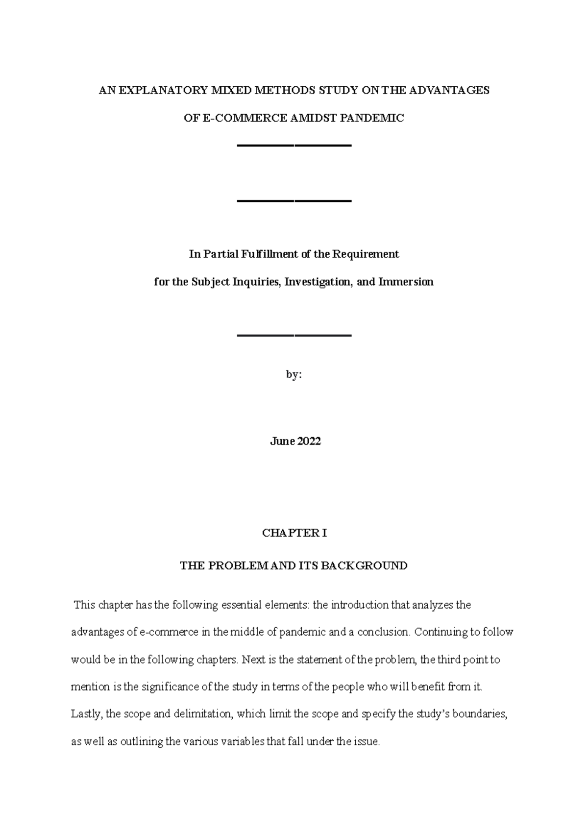 AN Explanatory Mixed Methods Approach ON THE Advantages - AN ...