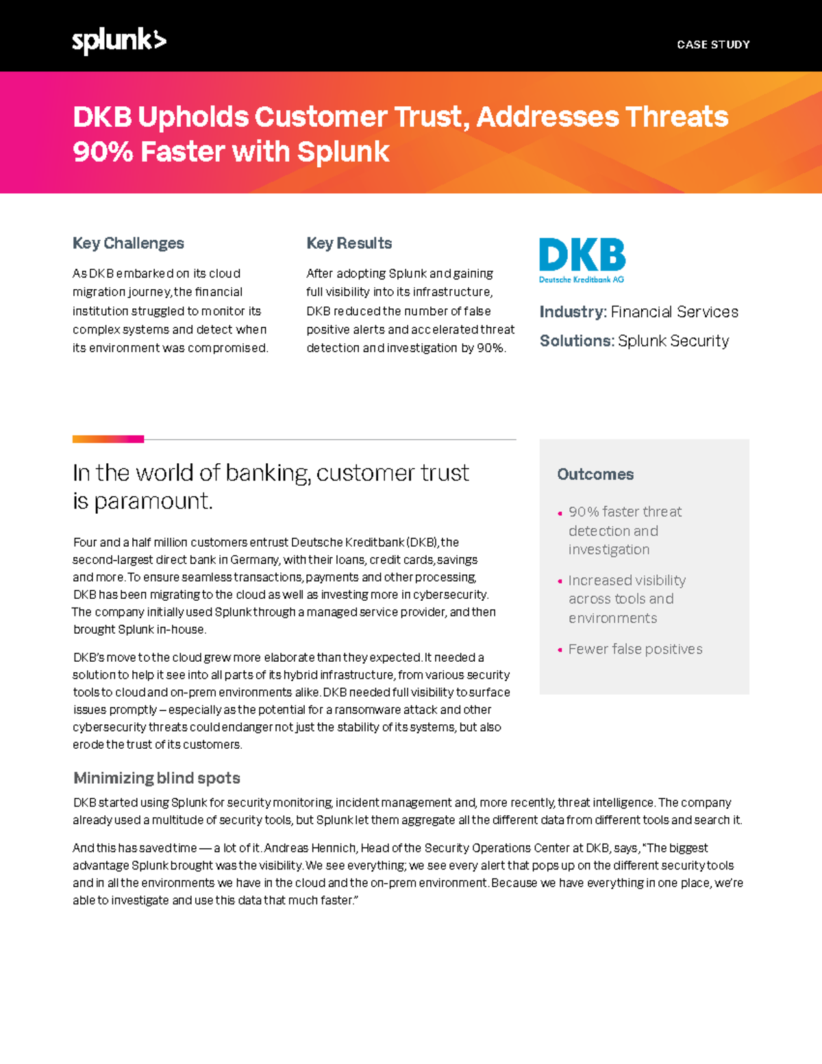 Dkb-case-study - Review of splunk - CASE STUDY DKB Upholds Customer ...