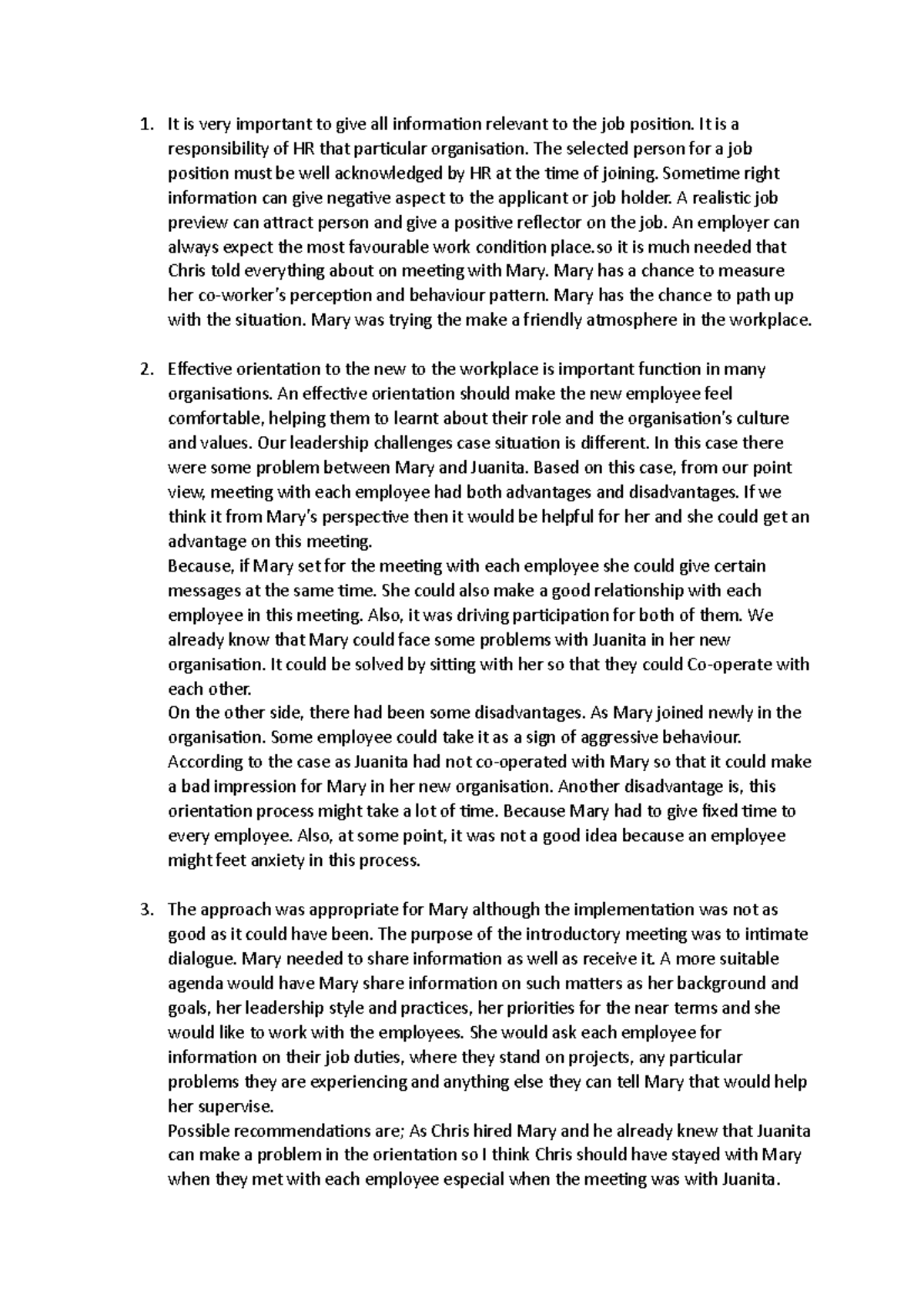 Assignment IDM - performance management - It is very important to give ...