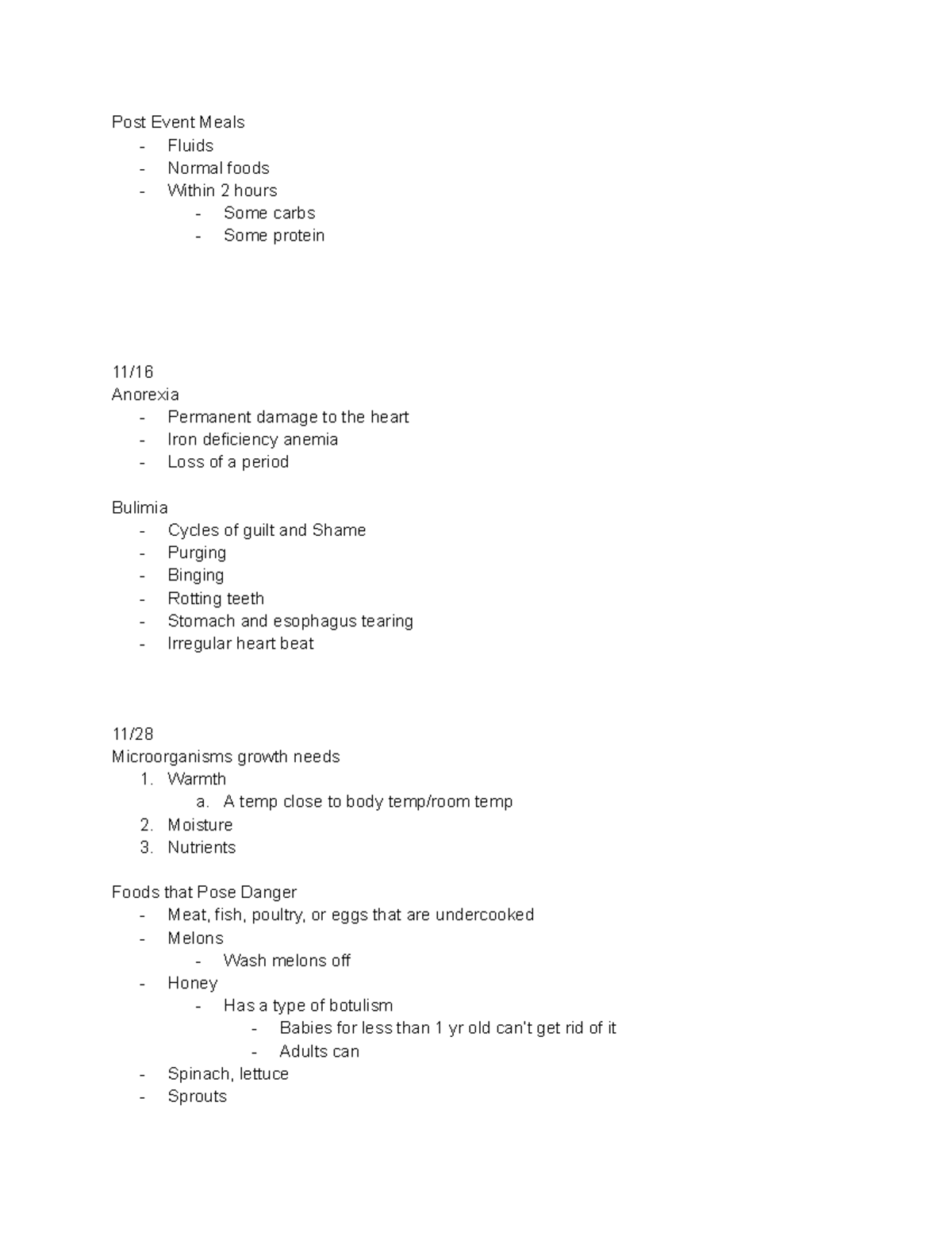 Nutrition - Google Docs - Post Event Meals - Fluids - Normal foods ...