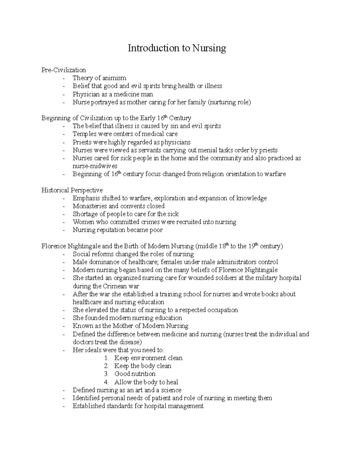 Introduction to Nursing - Keep environment clean 2. Keep the body clean ...