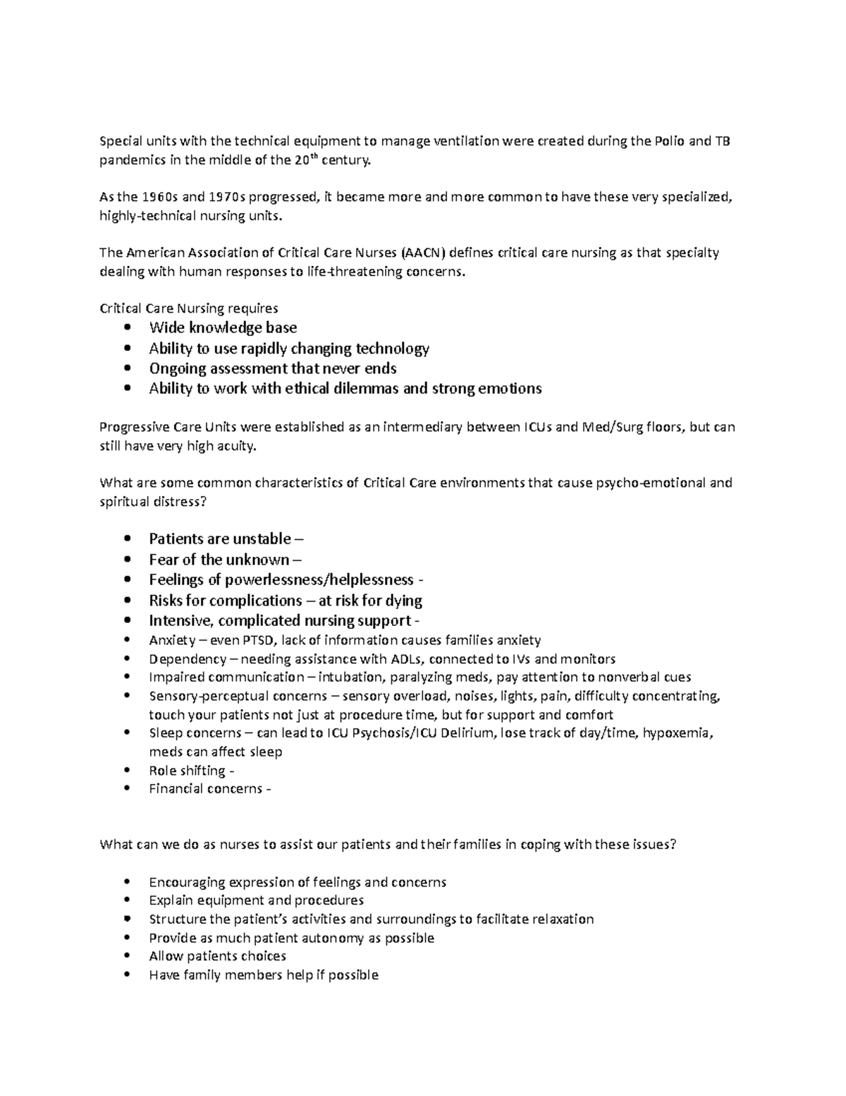 Medical Surgical cardiovascular - Special units with the technical ...