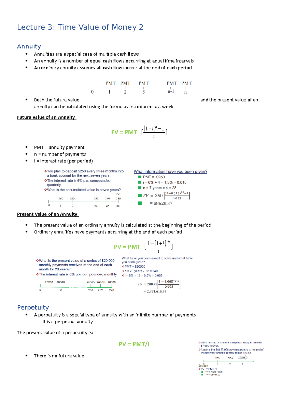 Lecture 3 Time Value of Money 2 - Lecture 3: Time Value of Money 2 ...