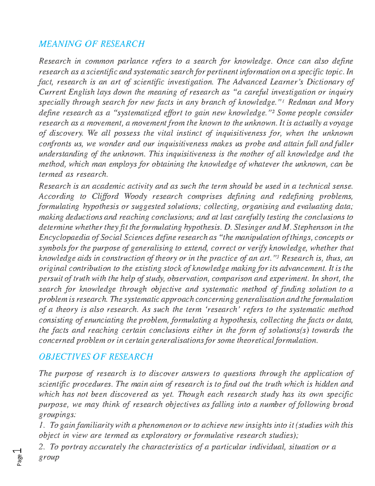 Research Methodology MBA 2nd KU - 1 MEANING OF RESEARCH Research in ...