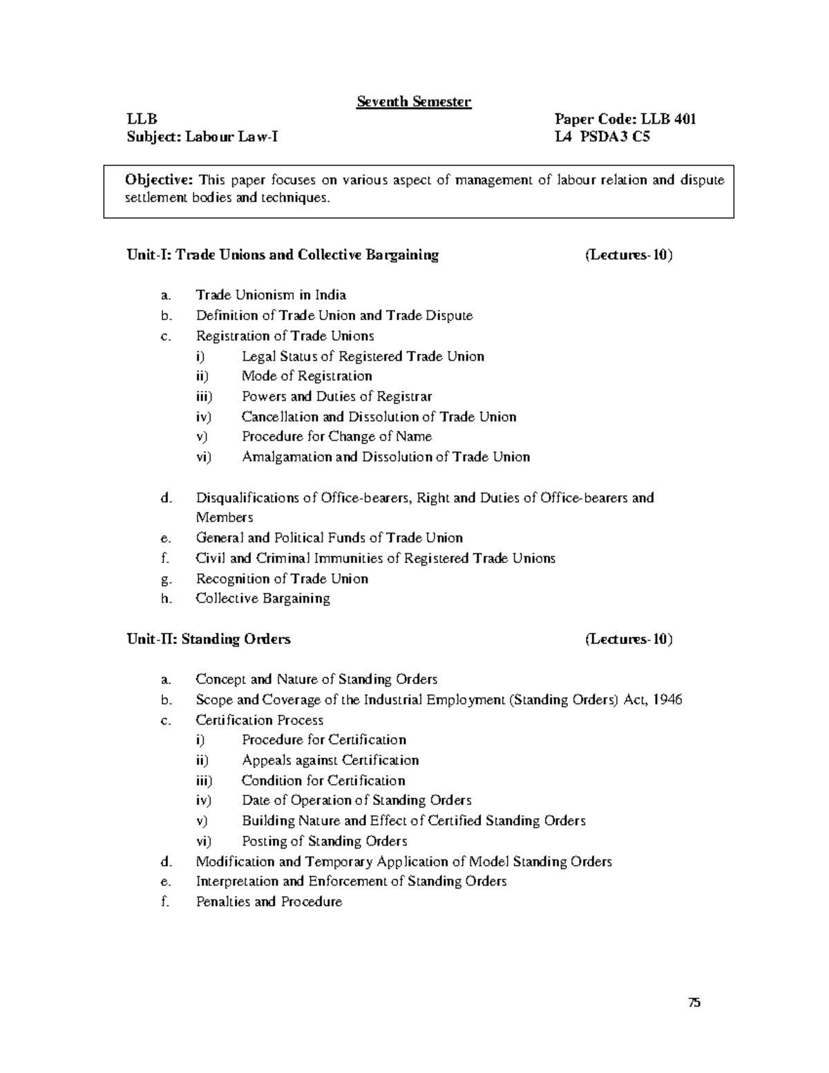 7th Semester - BA LLB - Seventh Semester LLB Paper Code: LLB 401 ...