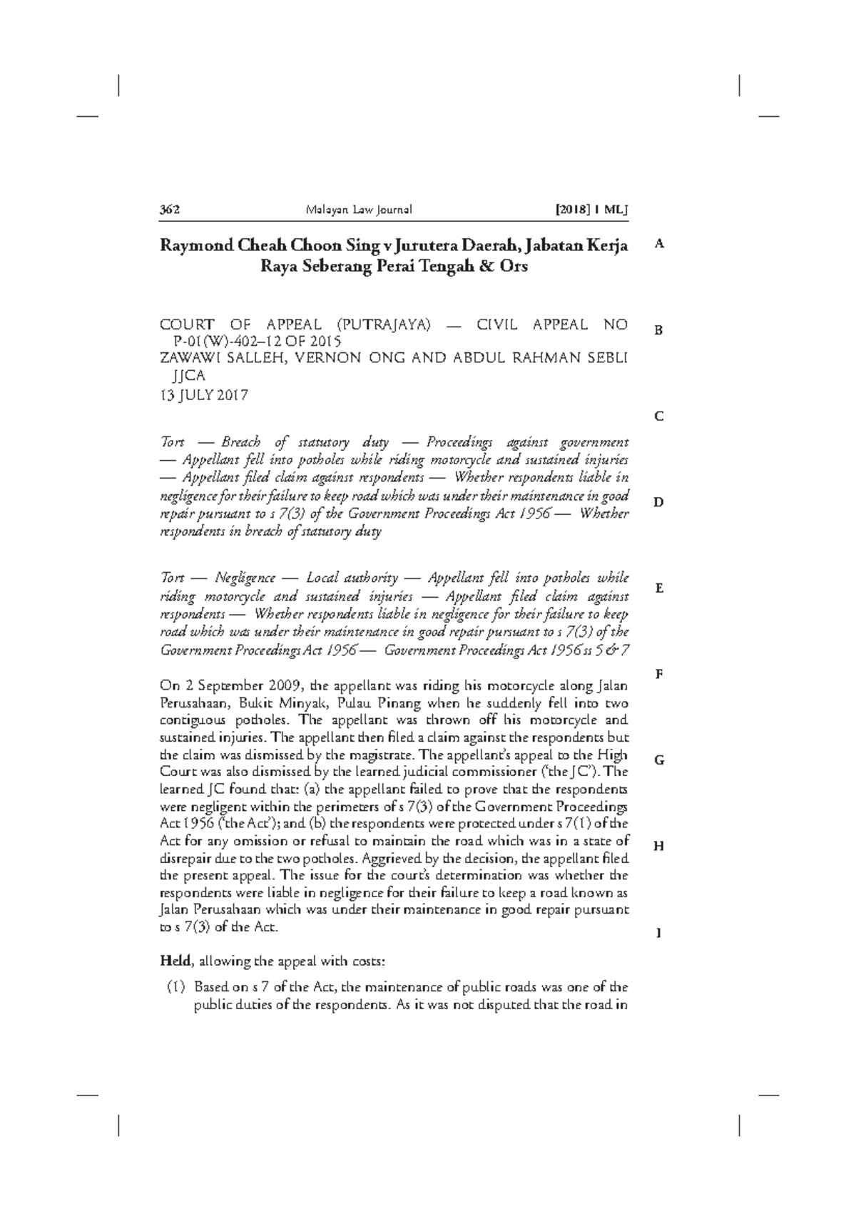 643927168 Raymond Cheah Choon Sing v Jurutera Daerah Jabatan Kerja Raya ...