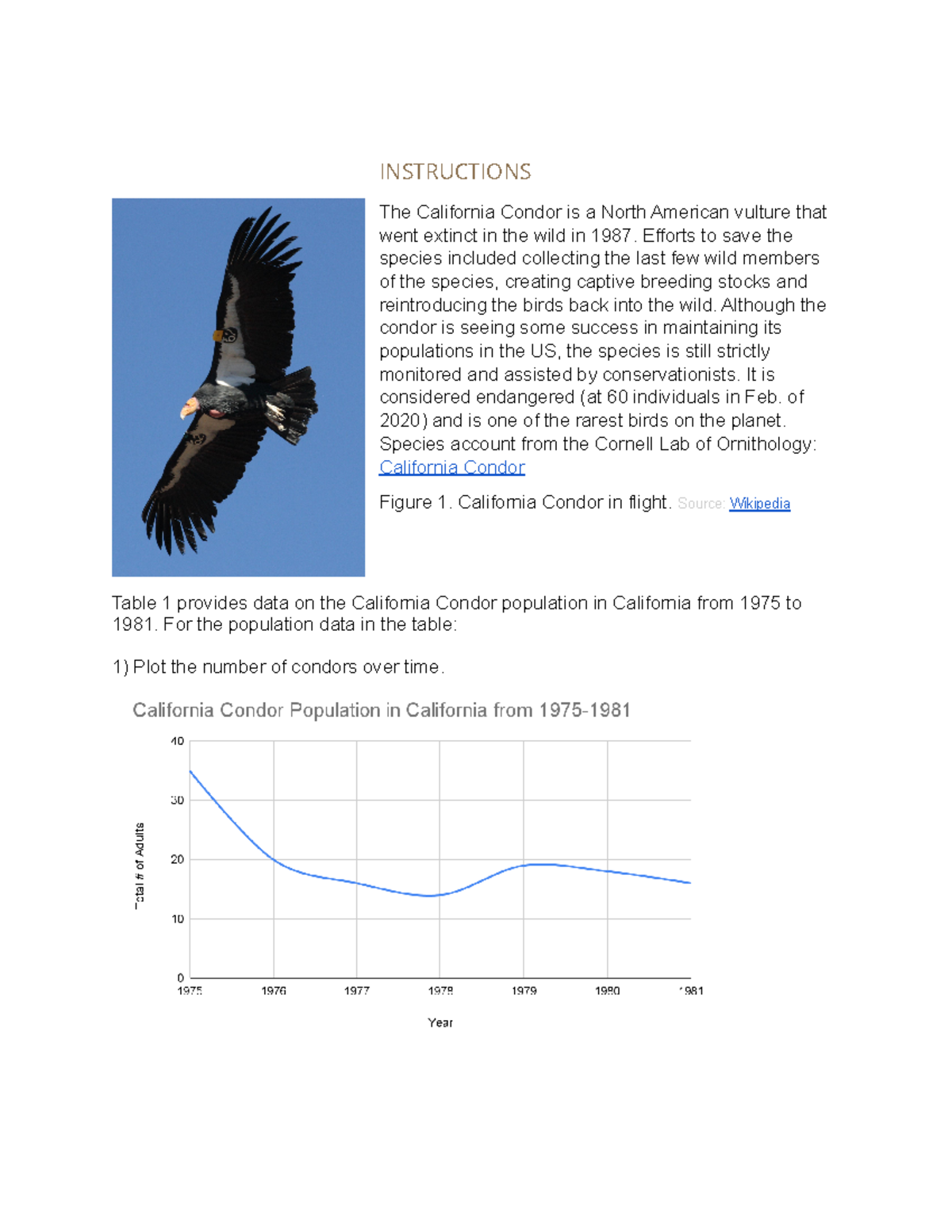 Conservation Genetics - INSTRUCTIONS The California Condor is a North ...