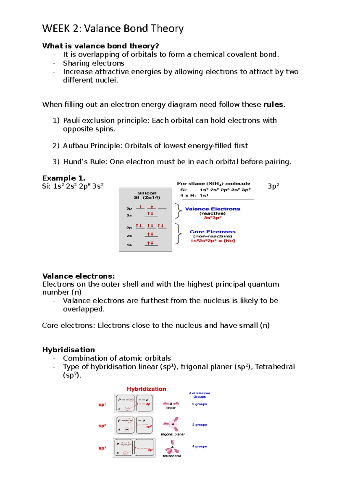 WEEK2- valance bond theory - What is valance bond theory? - It is ...