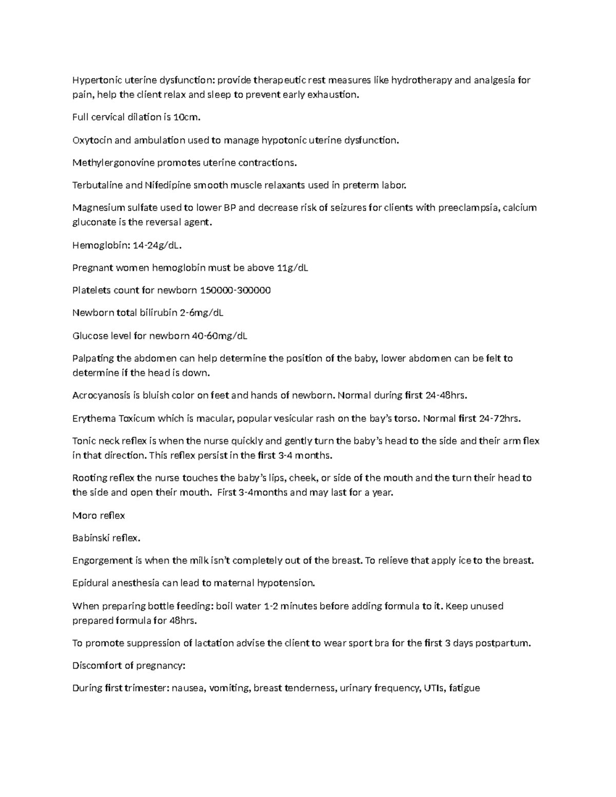 Maternal ATI - ATI information - Hypertonic uterine dysfunction ...