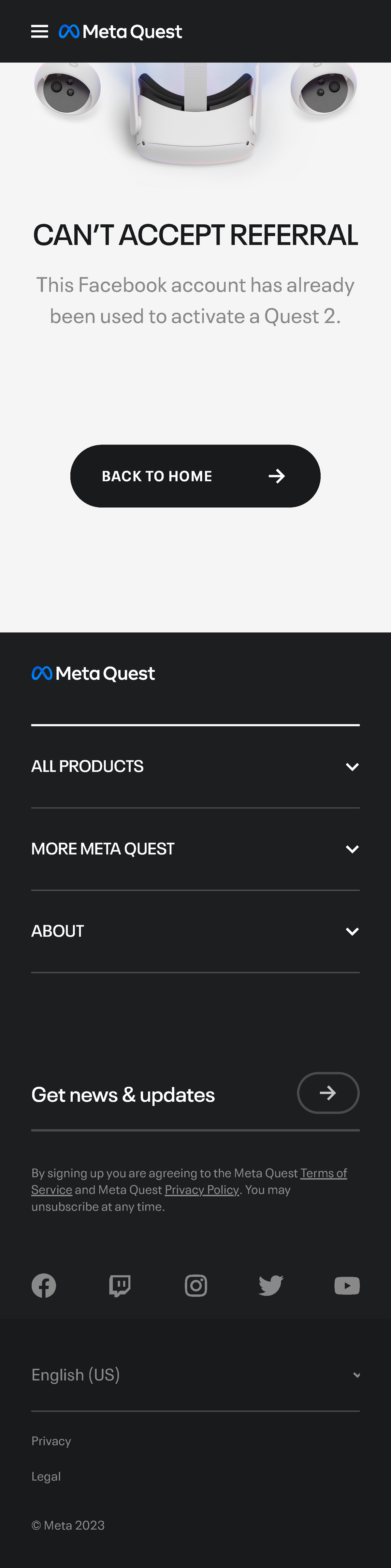 Accept Referral. Oculus - ROB-100 - By signing up you are agreeing to ...
