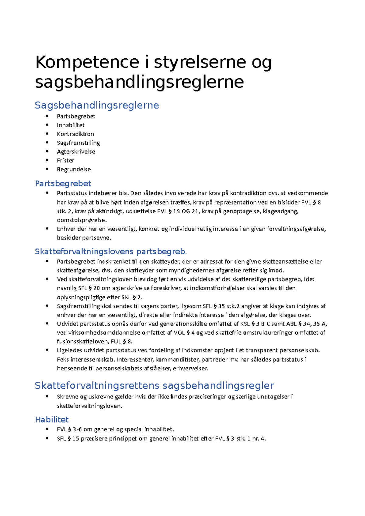 Kompetence i styrelserne og sagsbehandlingsreglerne - Kompetence i ...