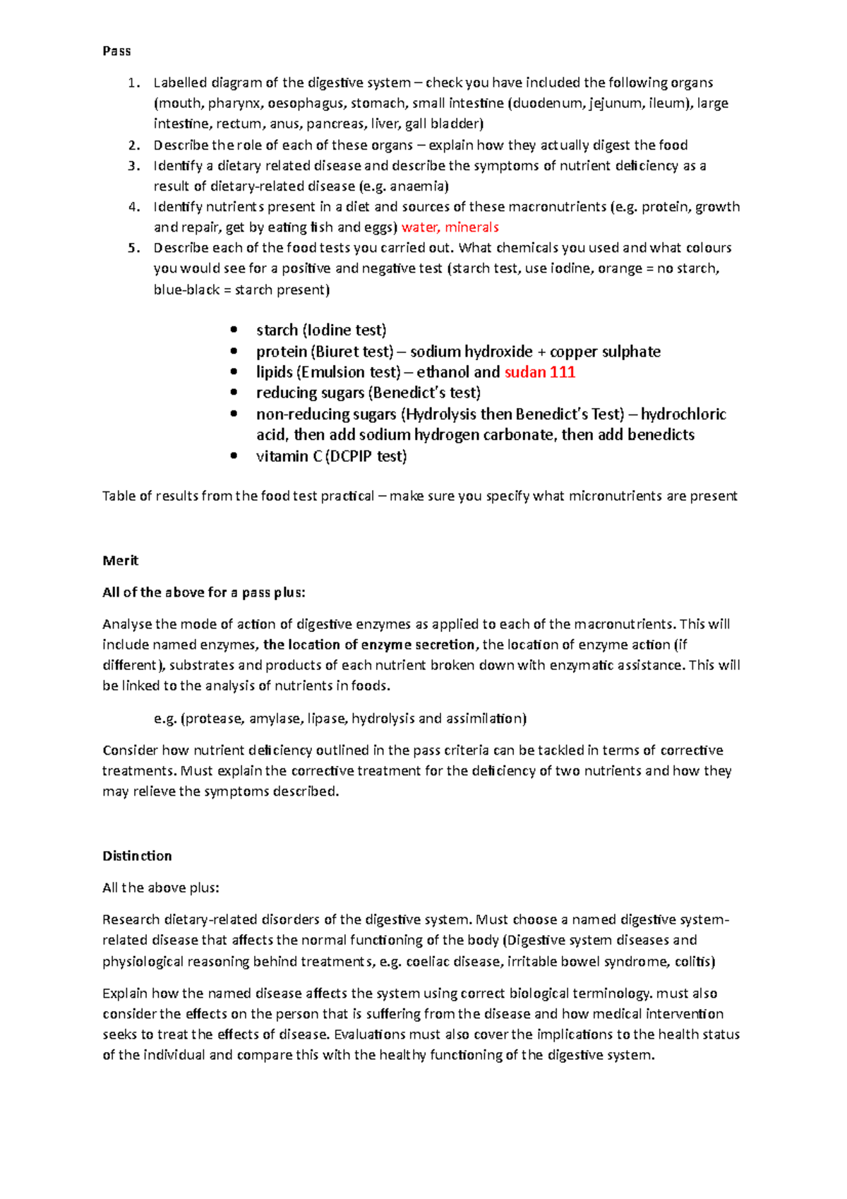 AIM C UNIT 8 Checklist - very good distinction - Pass Labelled diagram ...