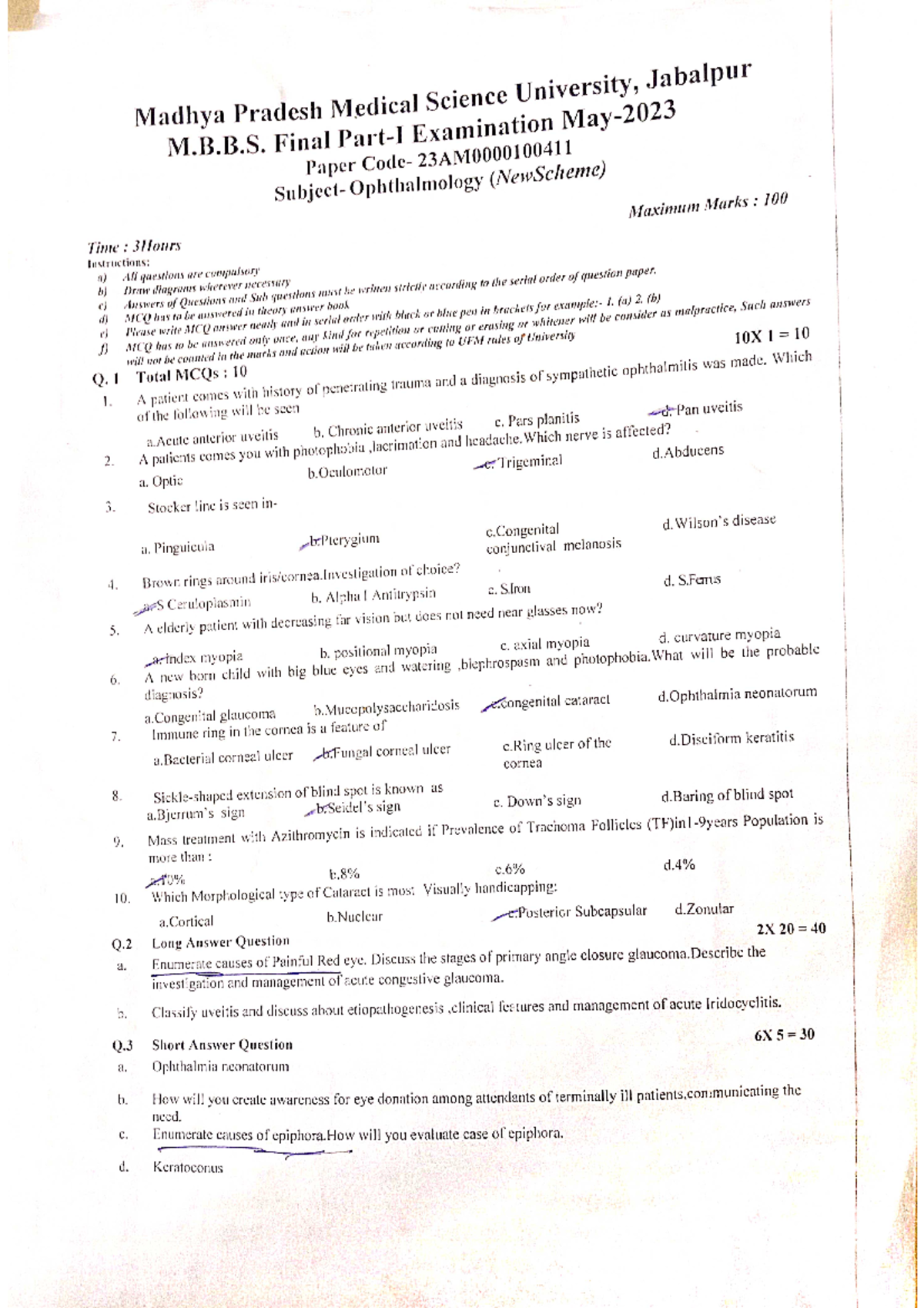 3rd proff University paper 19 batch - Medicinae Baccalaures Baccalaures Churigae - Studocu